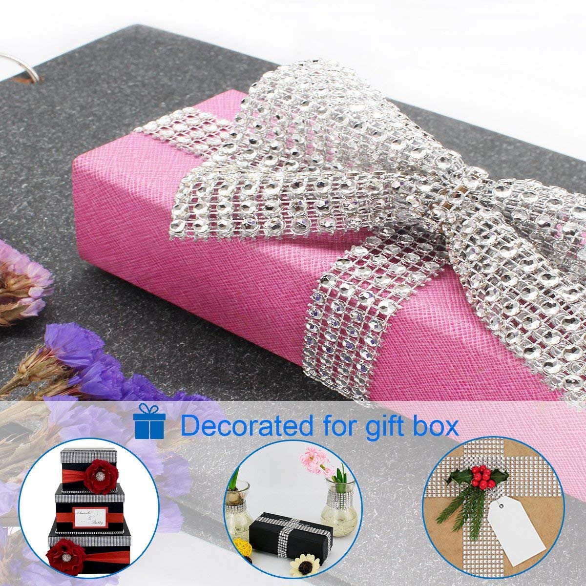 Snapklik.com : 8 Row 10 Yard Acrylic Rhinestone Dismond Ribbon Roll ...