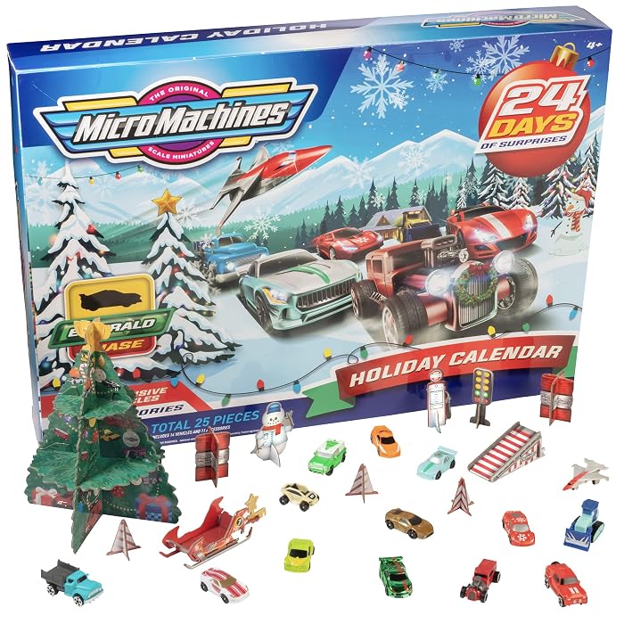 Buy Jazwares Micro Machines Holiday Christmas Advent Calendar for Boys ...