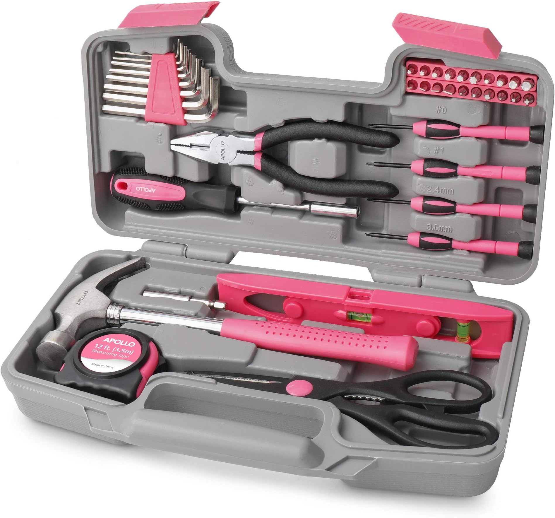 Pink Tool Kit：DEKO Tool Set, Pink Hand Tool Kit DIY for Women 62 Pieces ...