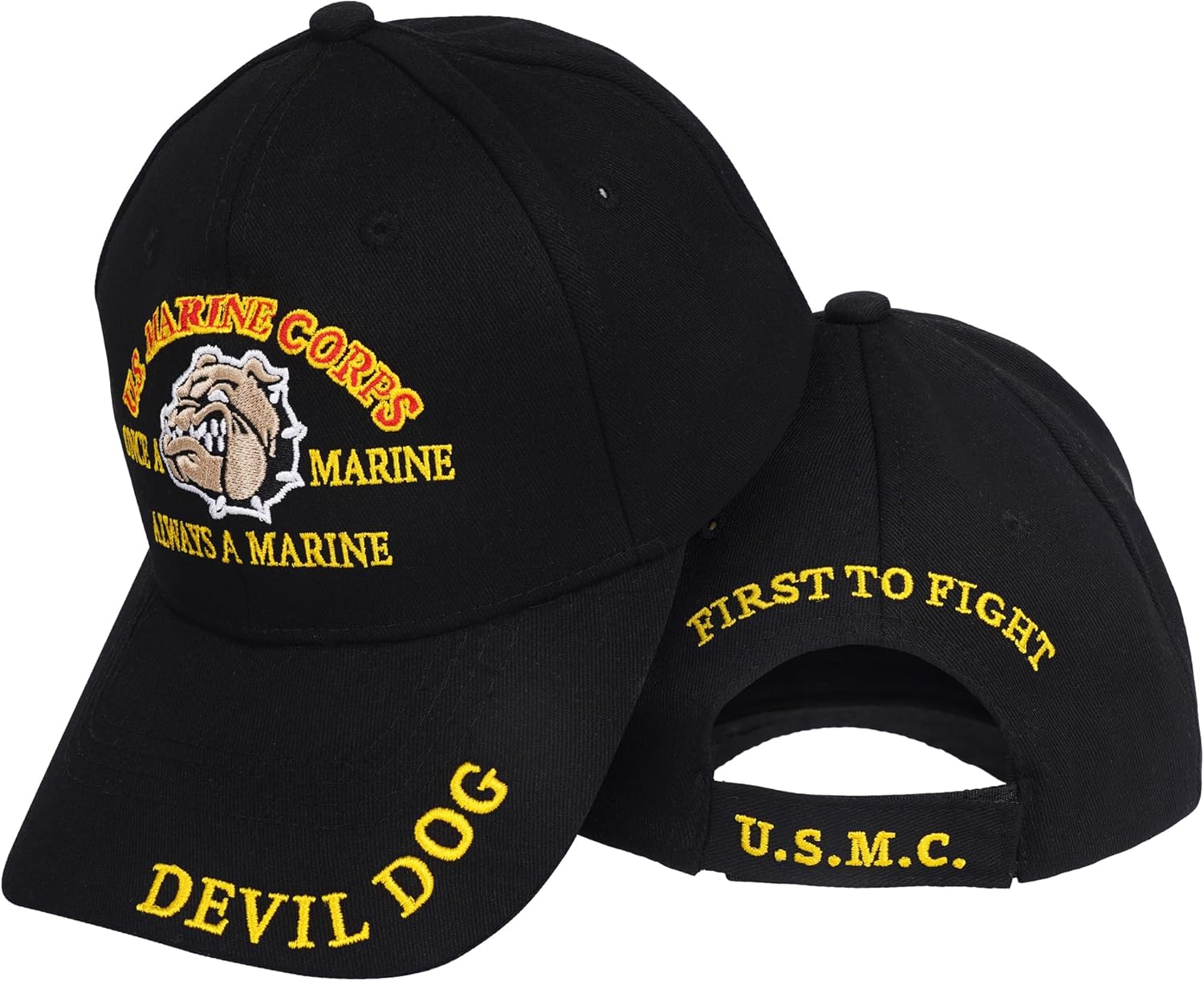 Marines Once a Marine Corps EGA Devil Dog First to Fight Embroidered ...