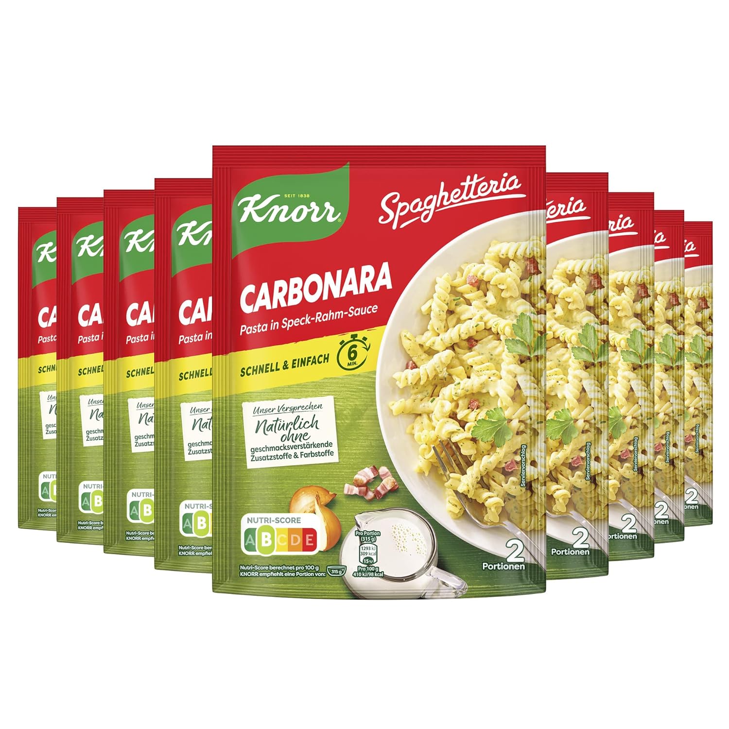Knorr Spaghetteria Nudel-Fertiggericht Carbonara leckeres Nudelgericht ...
