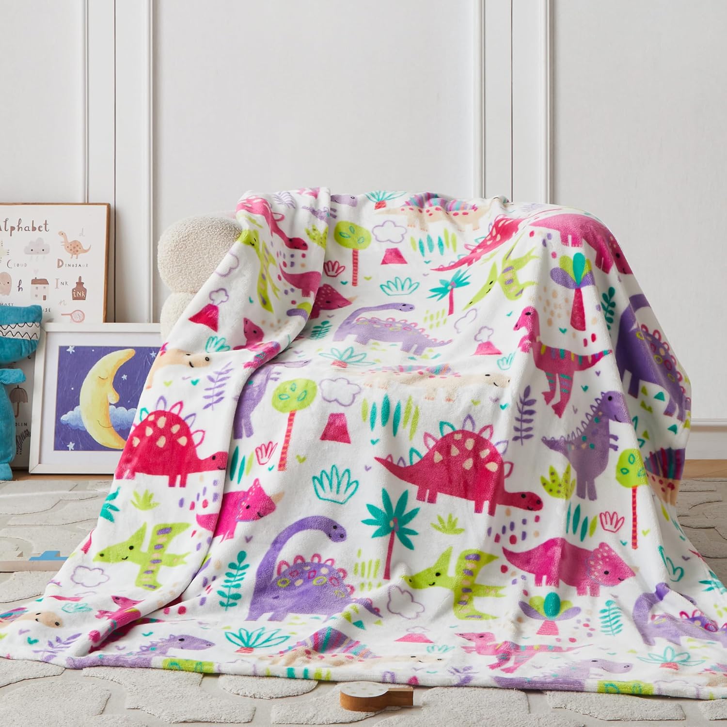 Amazon.com: COOVA Kids Throw Blanket 50x60 Inch - Cartoon Fleece Throw ...
