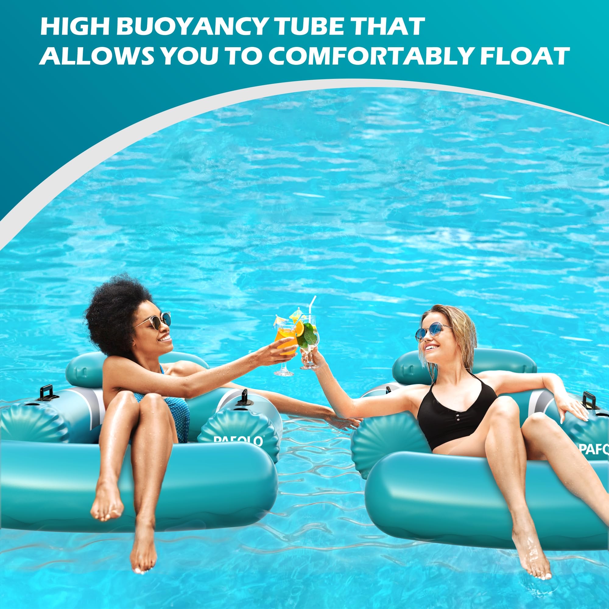 Snapklik.com : Inflatable Pool Float Lounge Chair, Fast Inflation Floating Adult For Pool Or ...
