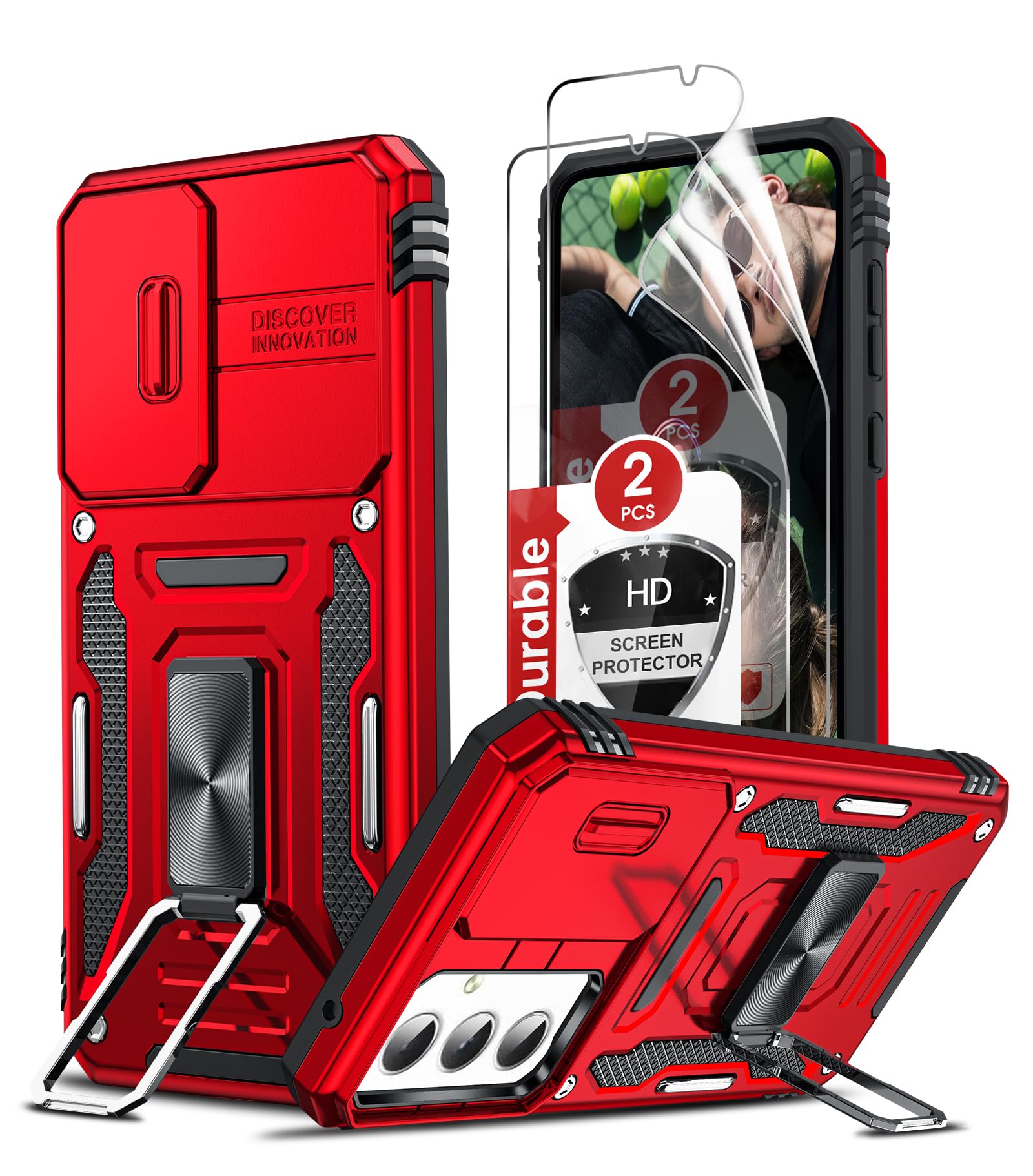 LeYi Compatible for Samsung Galaxy A35-5G Case: A35 Phone Case with 2 Pcs HD Screen Protectors ...