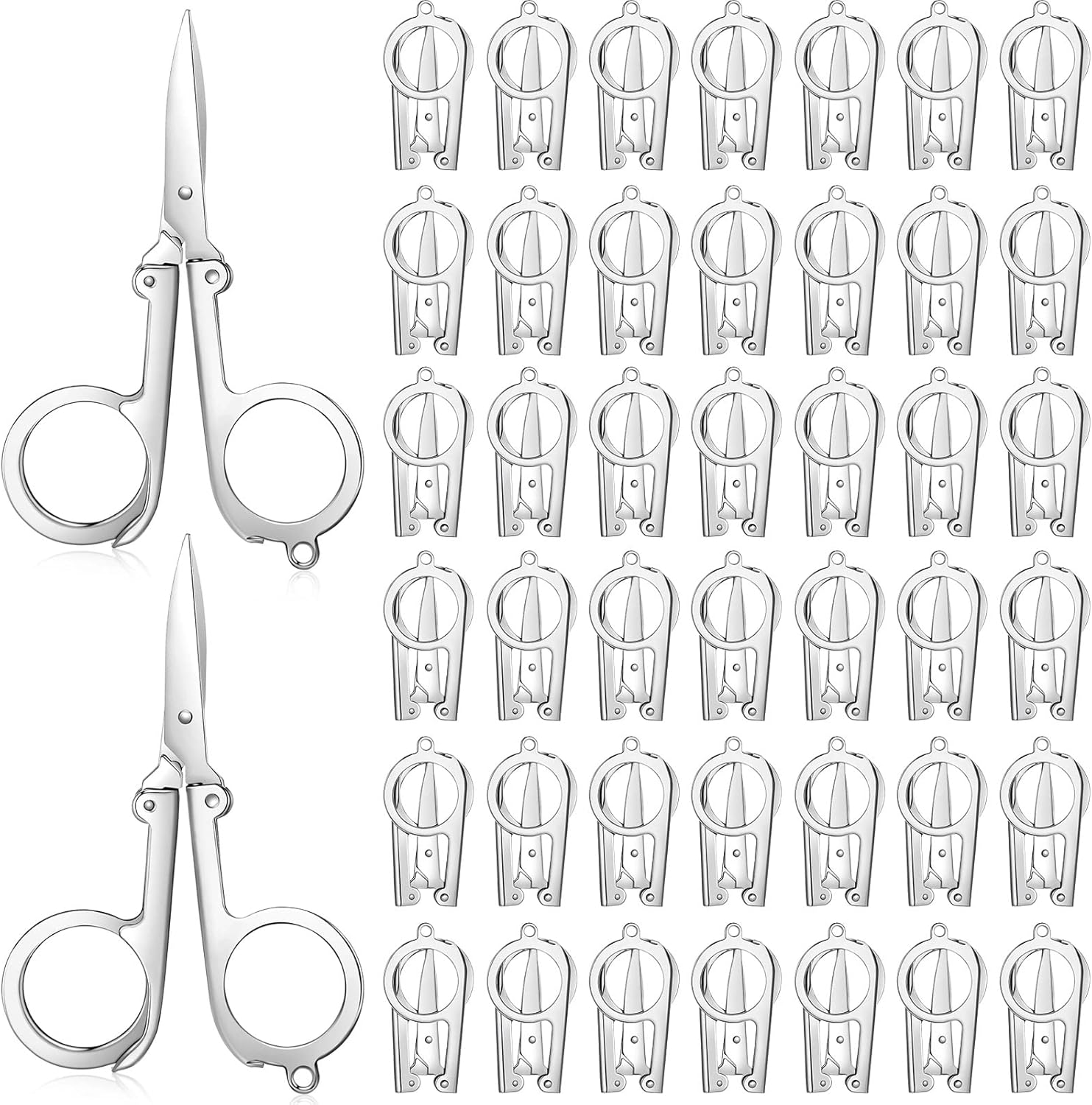 Amazon.com: Chumia 50 Pcs Stainless Steel Small Folding Scissors ...