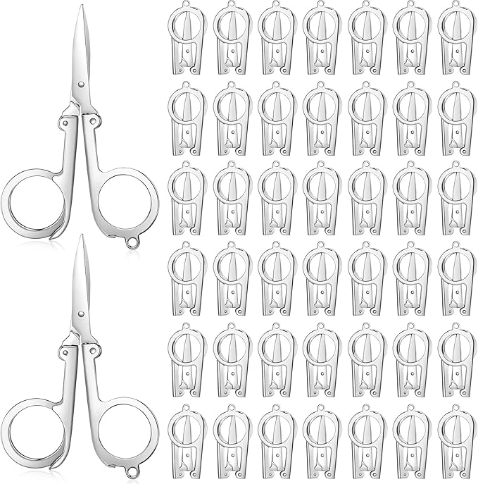 Amazon.com: Chumia 50 Pcs Stainless Steel Small Folding Scissors ...