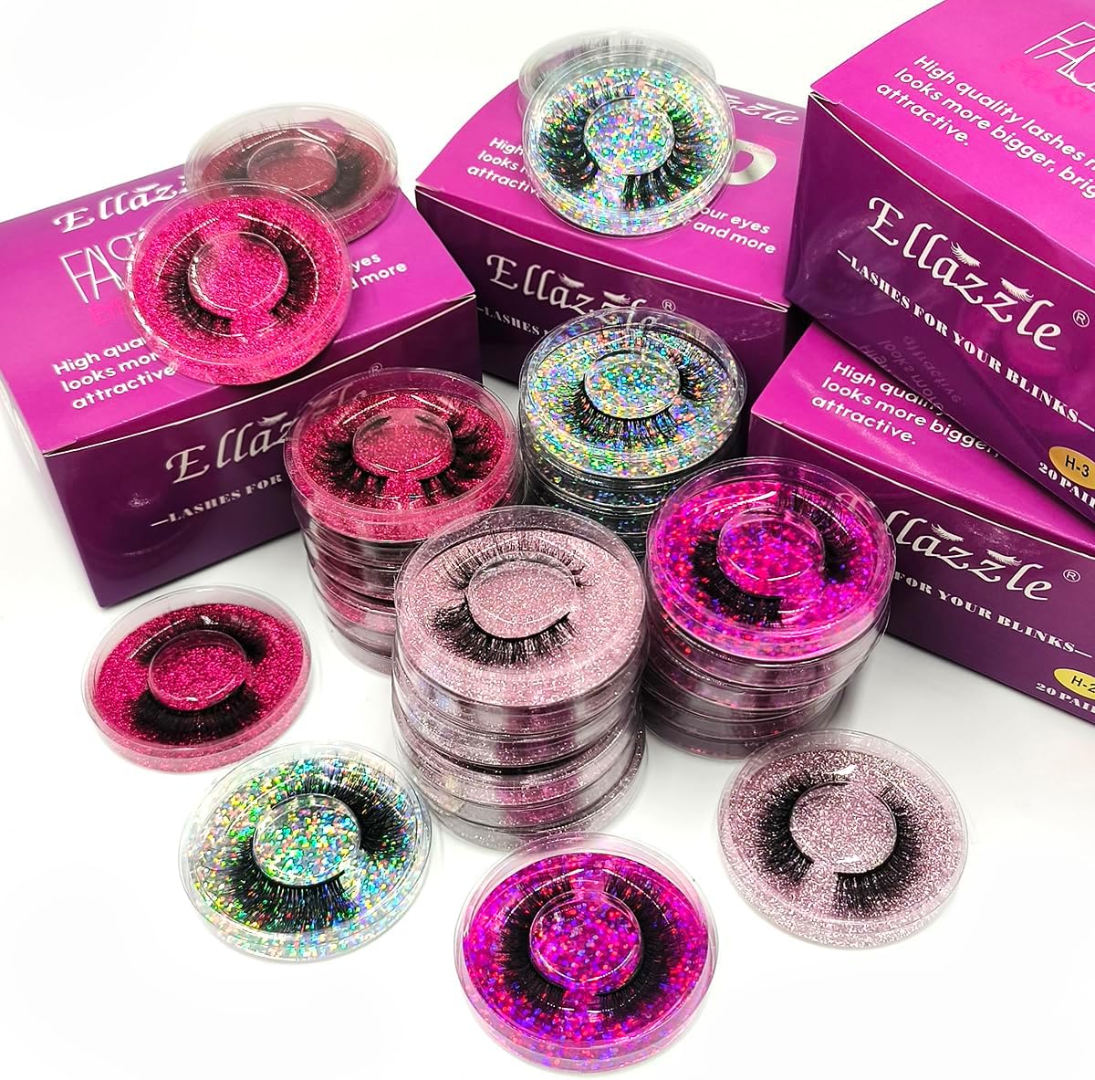 Amazon.com: U-Hotmi Fluffy False Eyelashes 12-15mm Natural Look Lashes ...