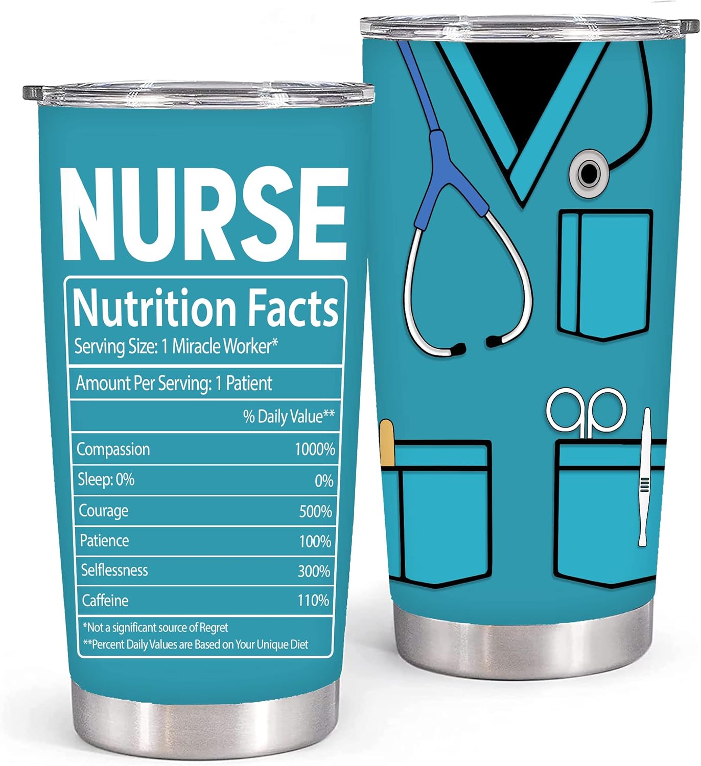 Amazon.com | Nurse Tumbler Cup - Nurse Nutritional Facts Travel Coffee ...