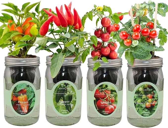 Amazon.com : Environet Hydroponic Herb Growing Kit Set, Self-Watering ...