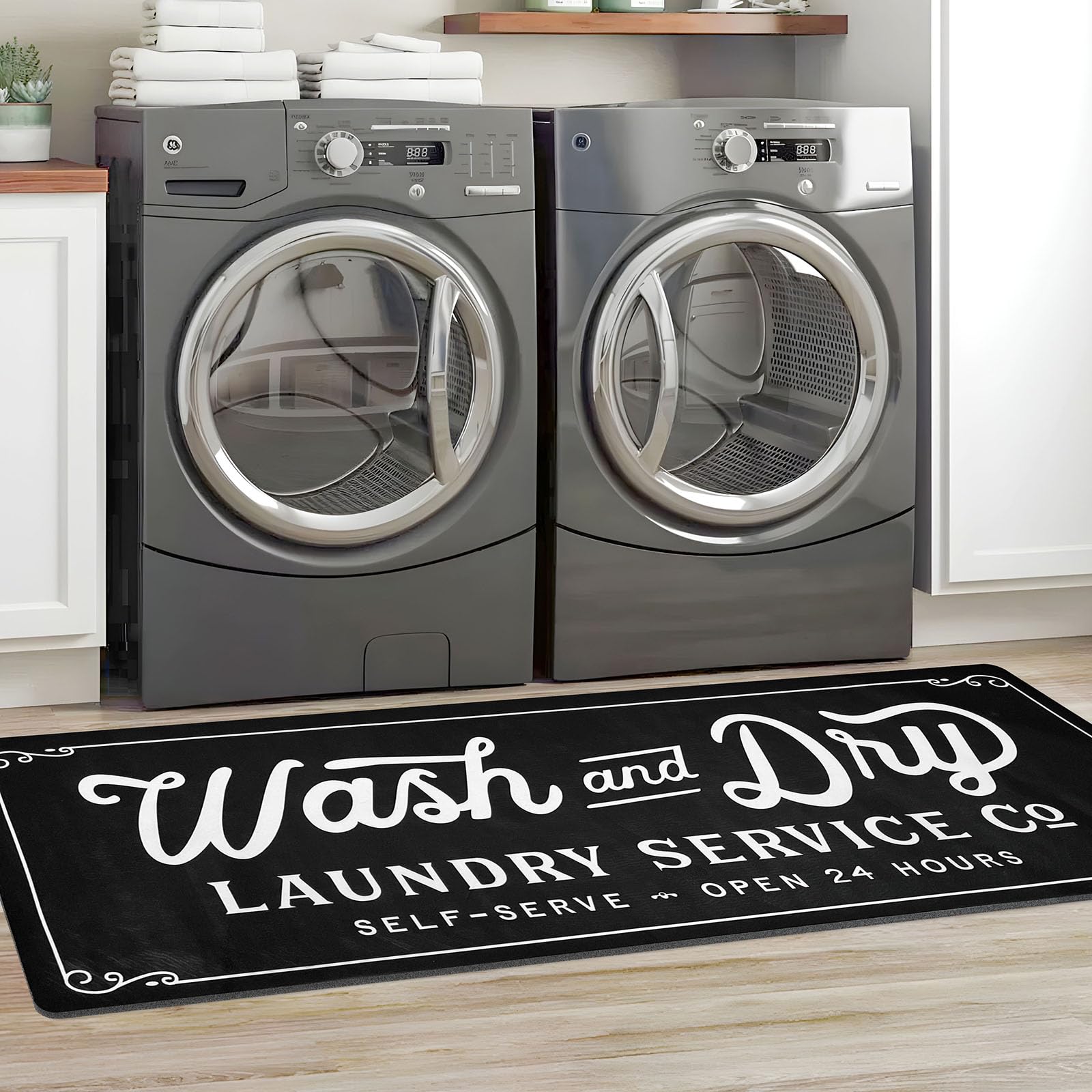 KOZYFLY Laundry Room Rug Runner 20"x60" Non Slip Laundry Rug Kitchen ...