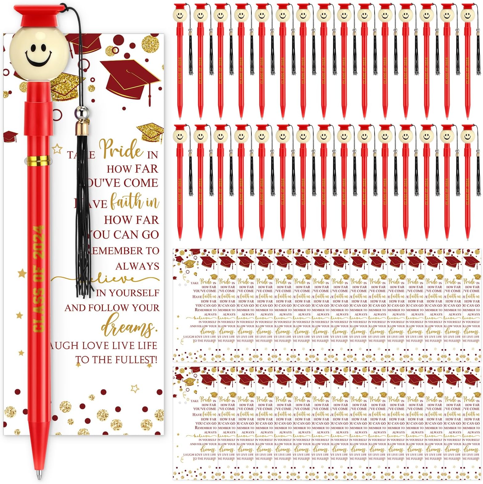 Amazon.com : Thenshop 24 Pcs Graduation Cap Ballpoint Pen Class of 2024 ...