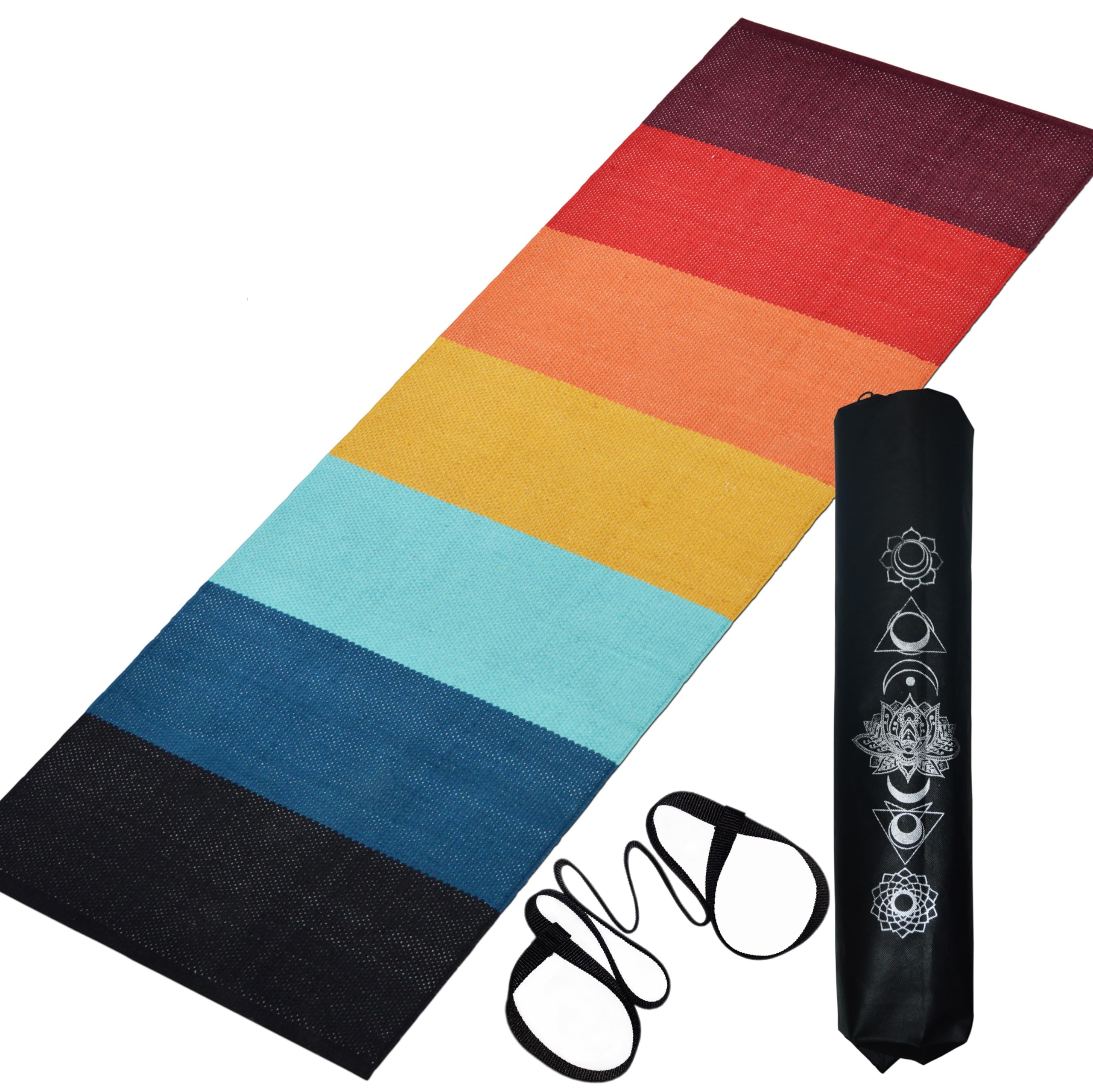 House of Handmade™- Cotton Yoga Mat for Men & Women, 2X6 Feet, 1.9 Kg ...