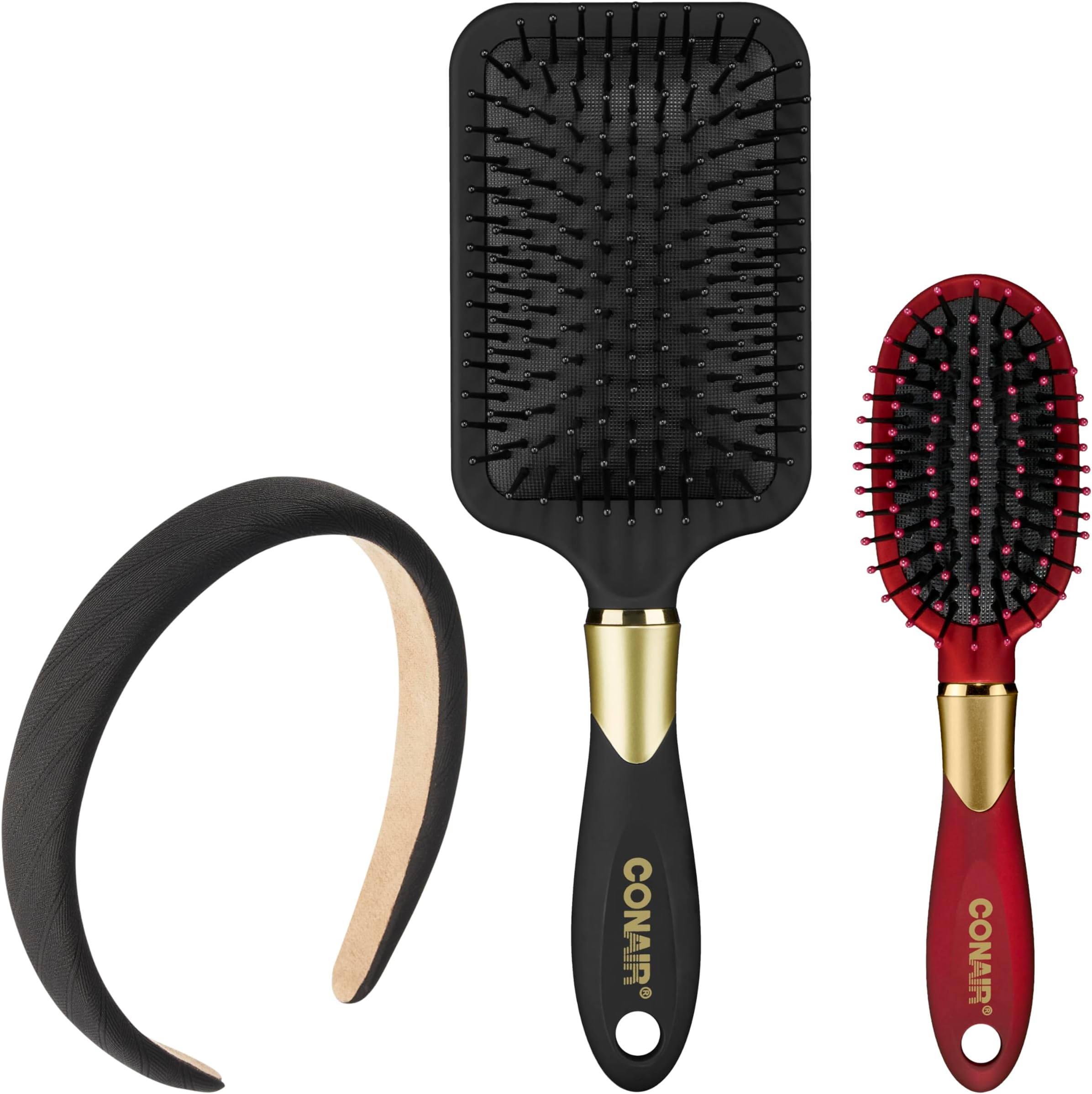 Amazon.com : Conair Velvet Touch hairbrush set - Travel hair brush ...