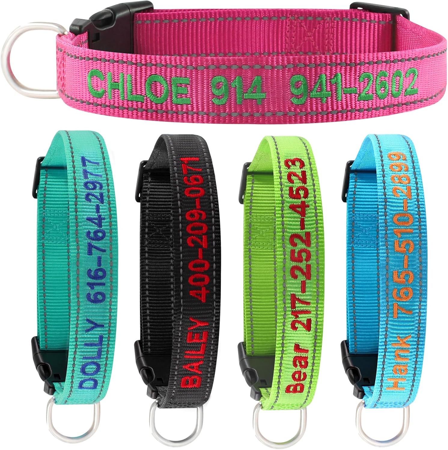 Amazon.com : Custom Dog Collar, Personalized Embroidered Nylon ...