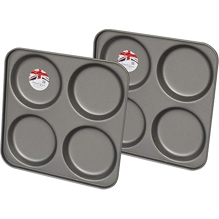 2X 4 Cup Yorkshire Pudding Tray Non-Stick, Made in England : Amazon.co ...