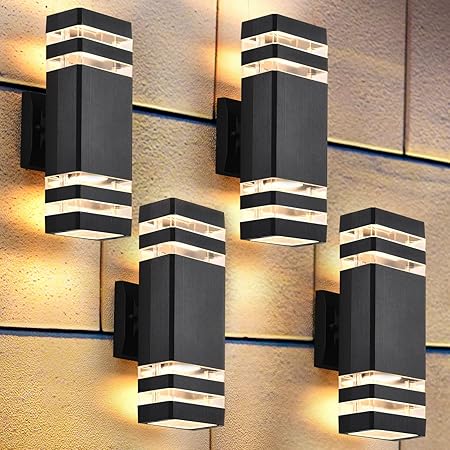 DASTOR 4 Pack Dusk to Dawn Outdoor Wall Lights, Up and Down Outdoor ...