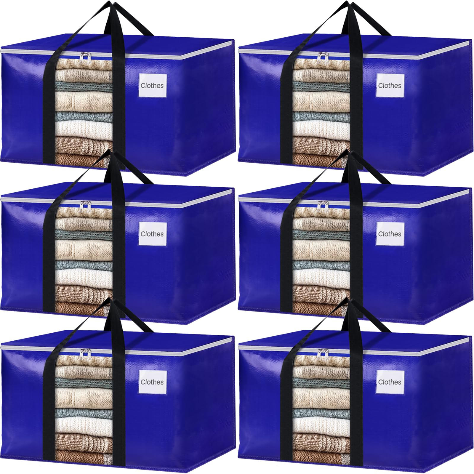 Amazon.com: BlissTotes 6 Pack Moving Bags with Clear Window, Storage ...