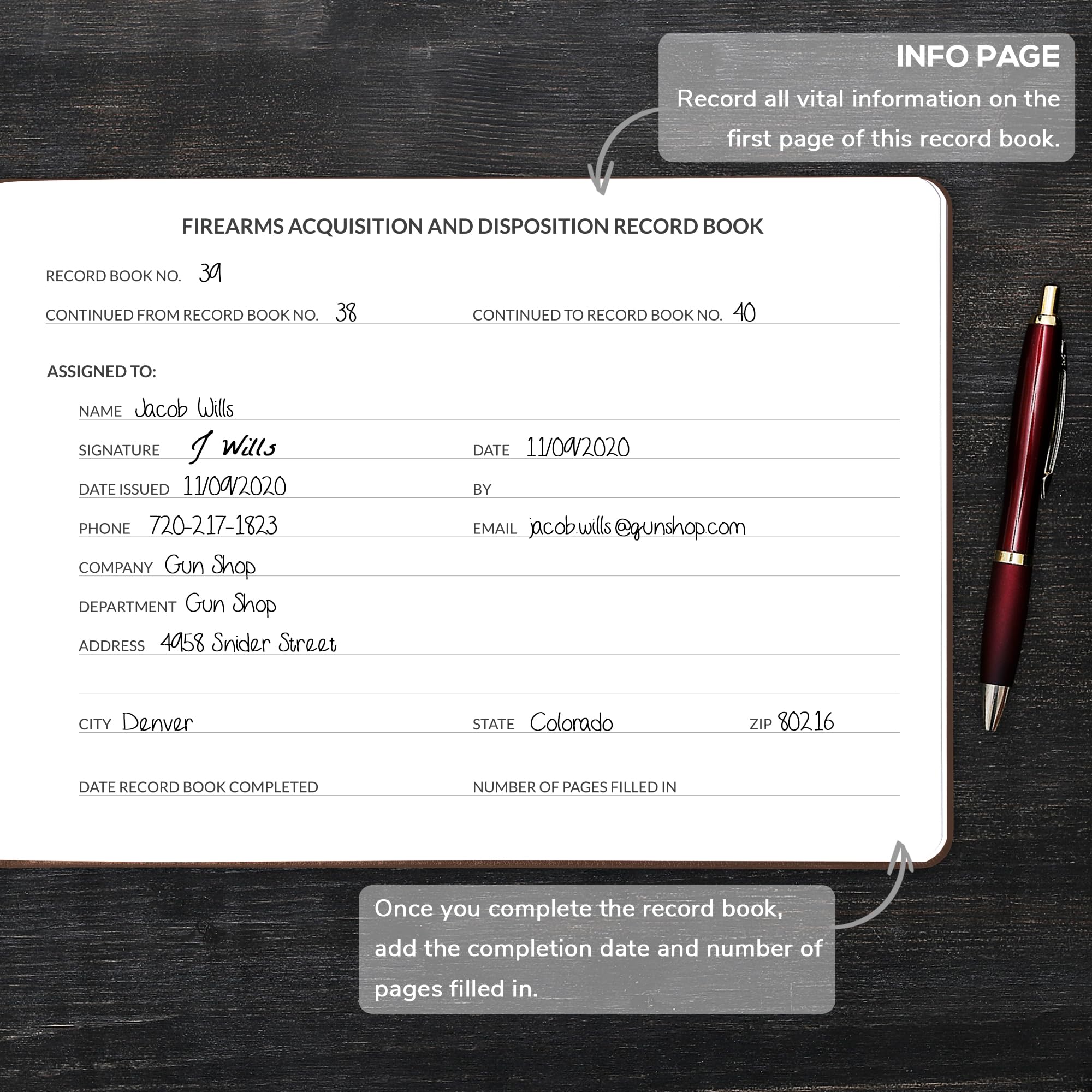 Snapklik.com : Skyline Firearms Acquisition & Disposition Record Book ...