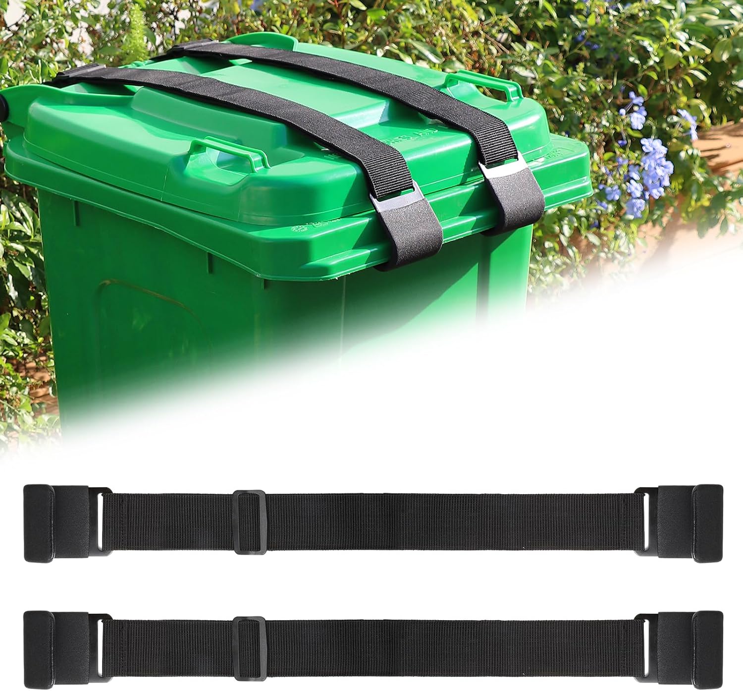 Amazon.com: Heavy Duty Trash Can Lock Strap - Adjustable Metal Double ...