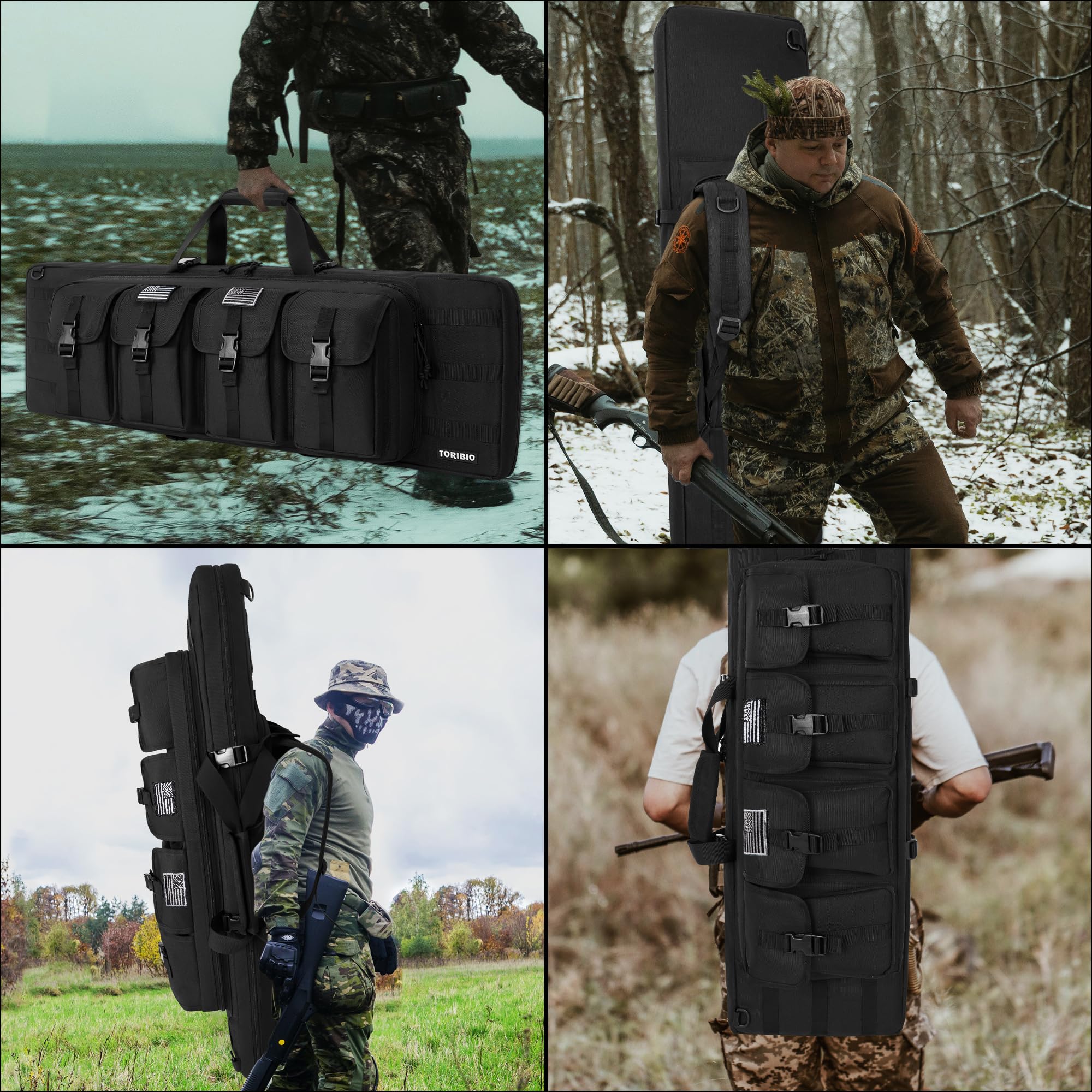 Snapklik.com : Double Rifle Case Soft Bag Gun Case, 36" Tactical Rifle ...
