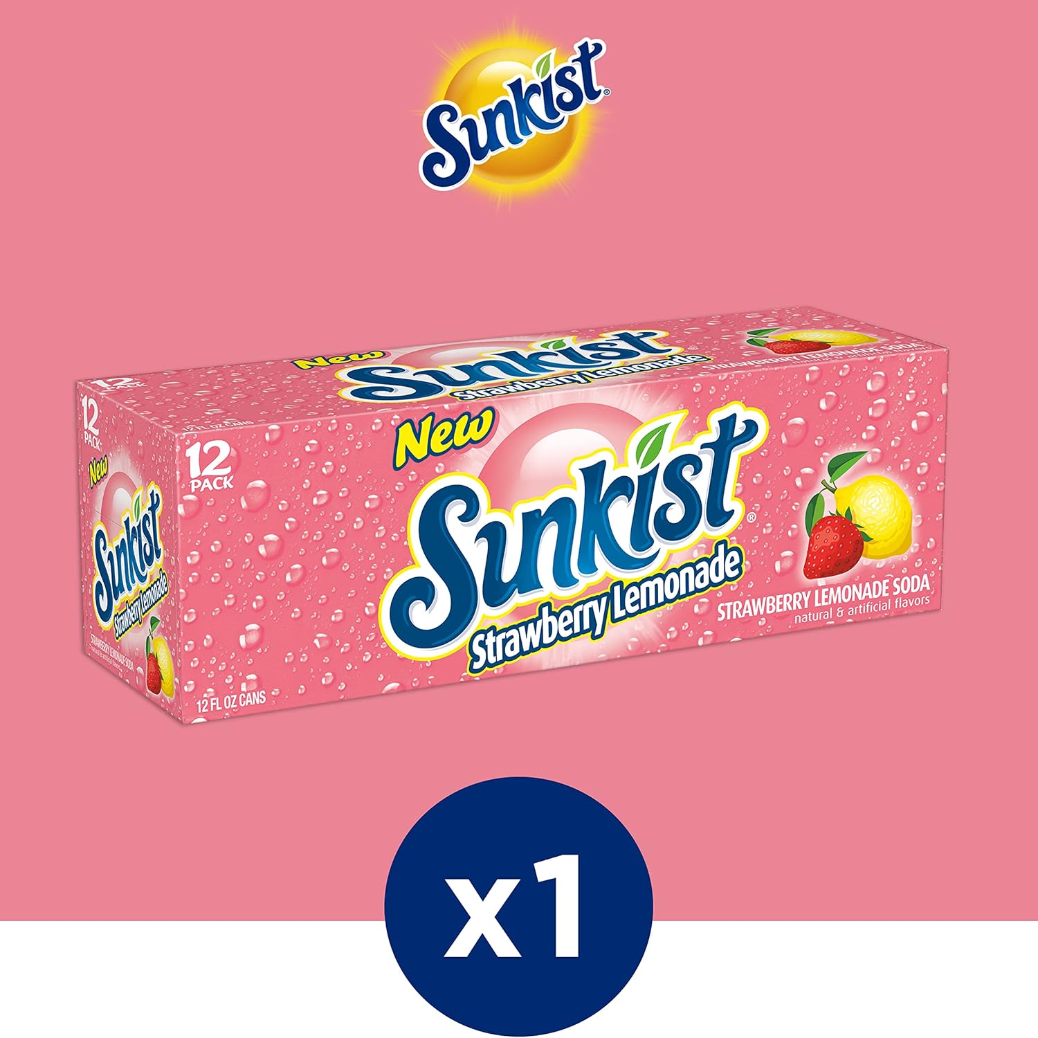 Sunkist Strawberry Lemonade Soda - 7.5 fl oz Mini Cans (6 Pack) in ...