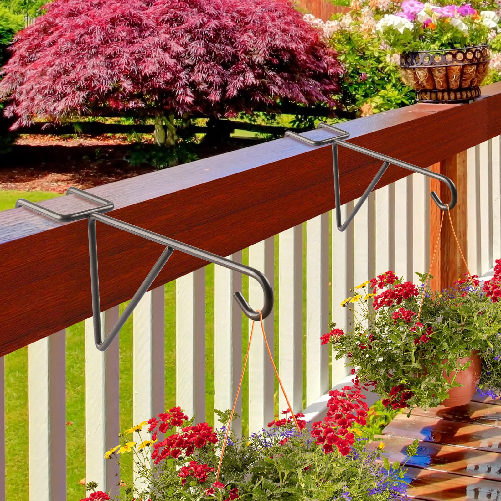 Fence Hangers For Planters Fence & Balcony Hanging Planter Slate