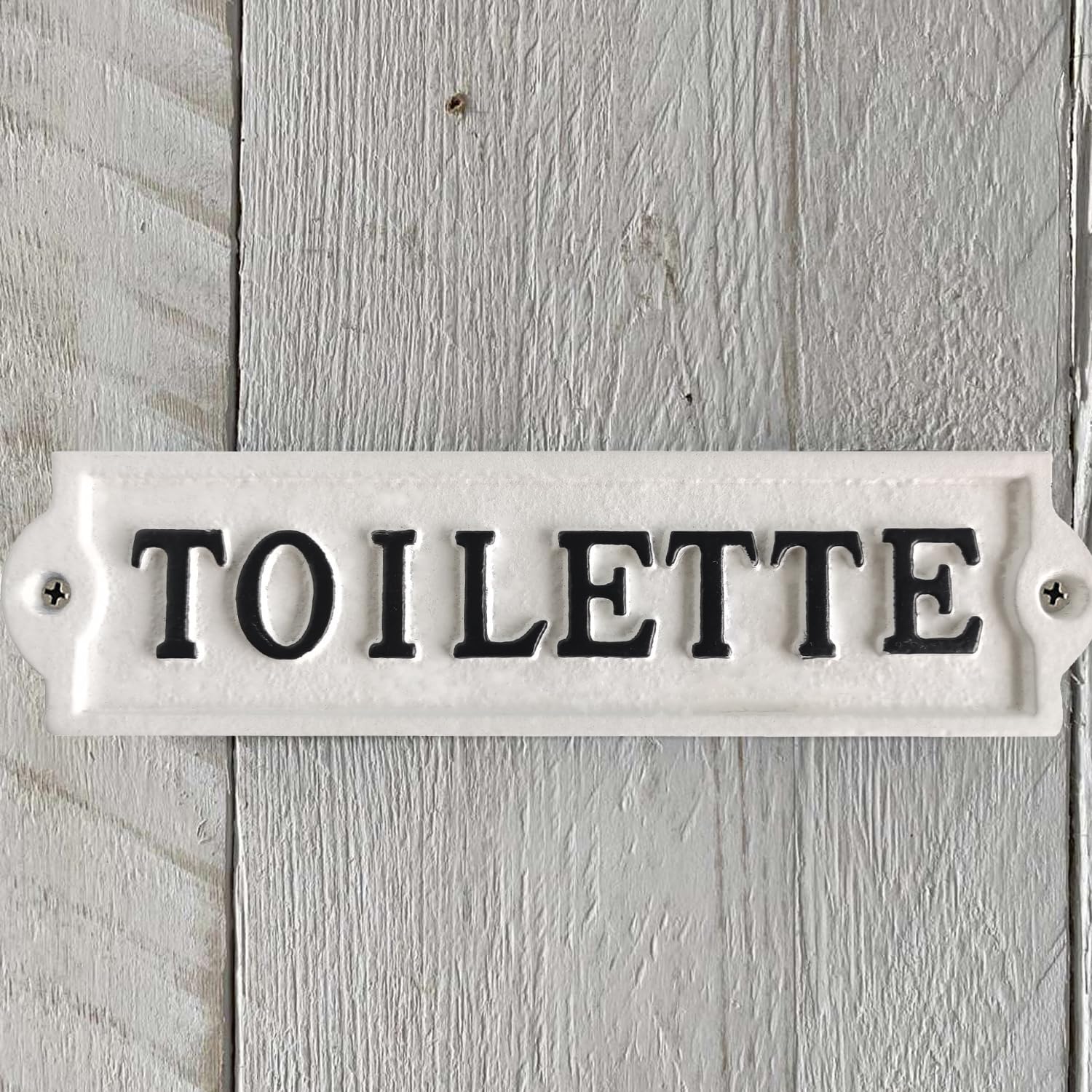 Amazon.com: Cast Iron Toilette Sign Wall Decor Plaque - Decorative ...