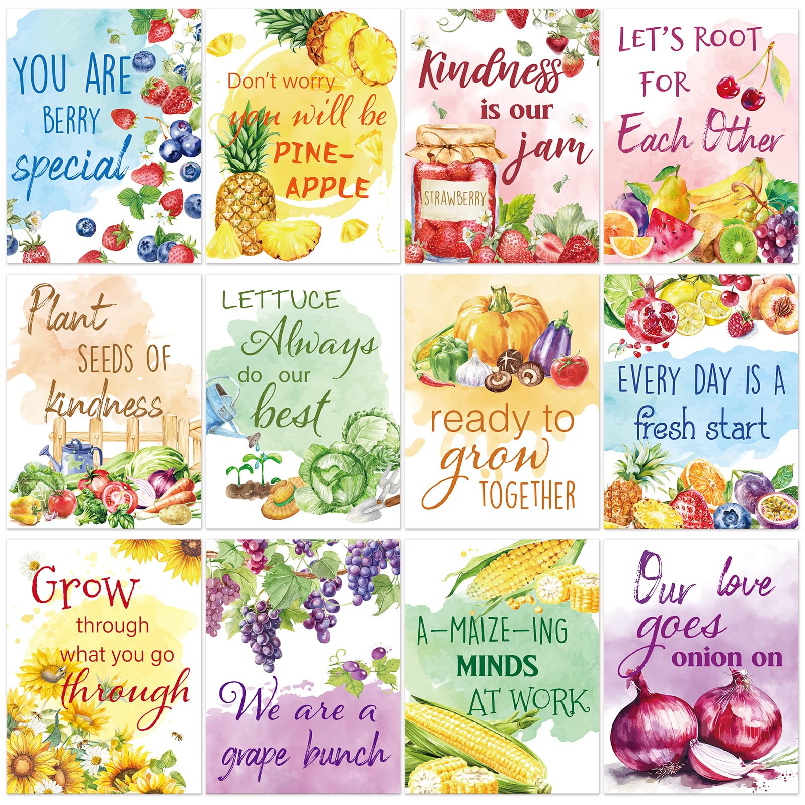 Snapklik.com : 12 Pcs Farmers Market Classroom Poster Set Fruit ...