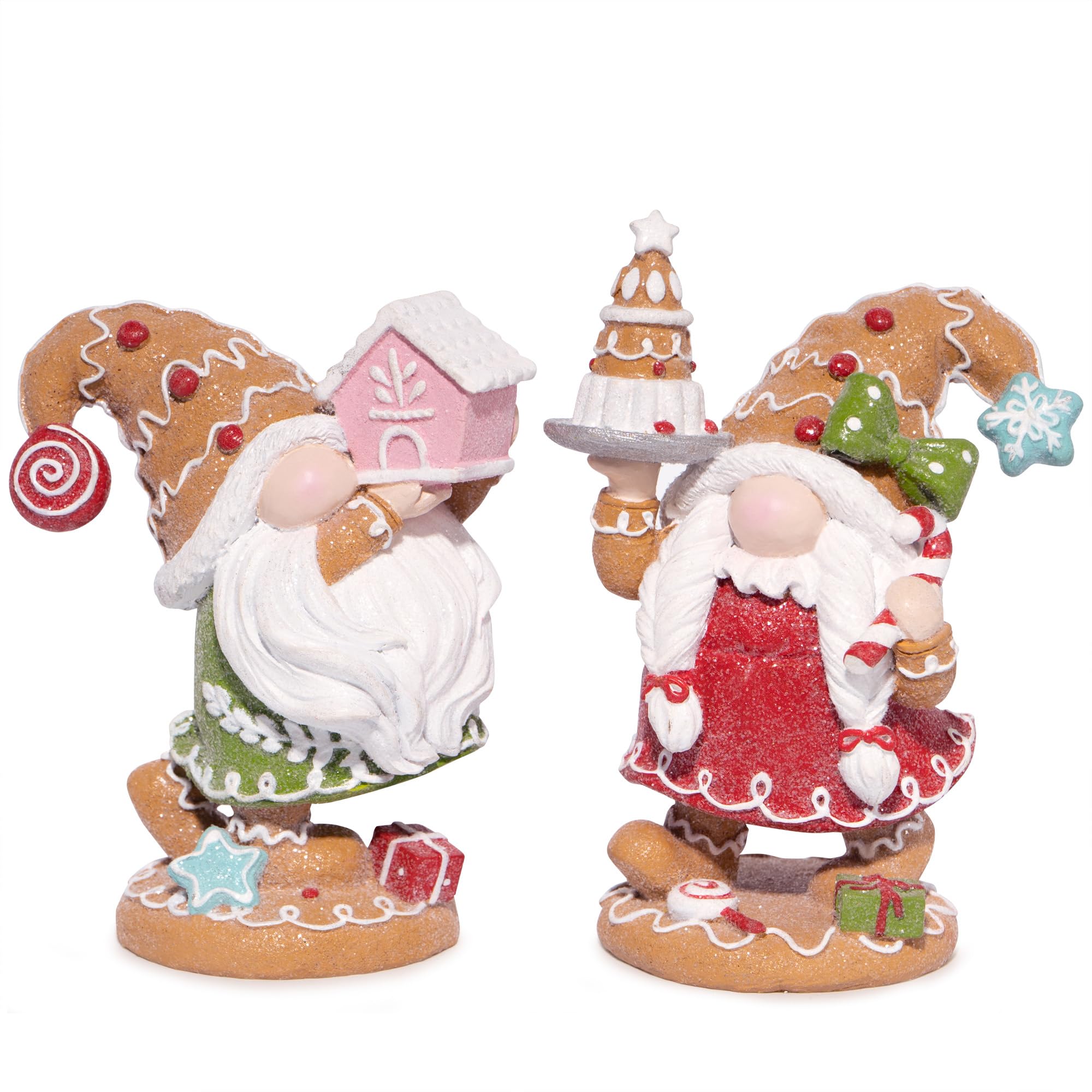 Amazon.com: Hodao 2 PCS Christmas Gingerbread Man Gnomes Decoration ...