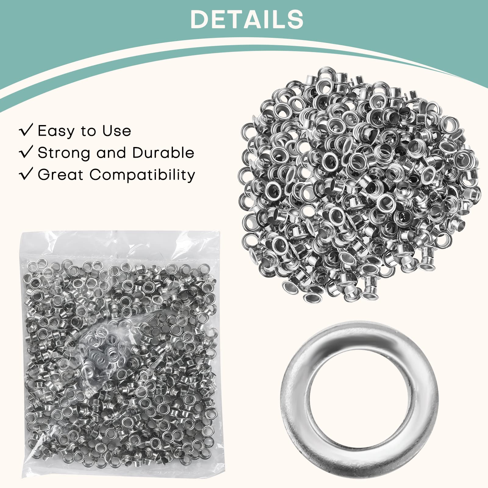Snapklik.com : FLKQC Grommet & Washer Grommet Kit 1000pcs, 2 Grommets ...