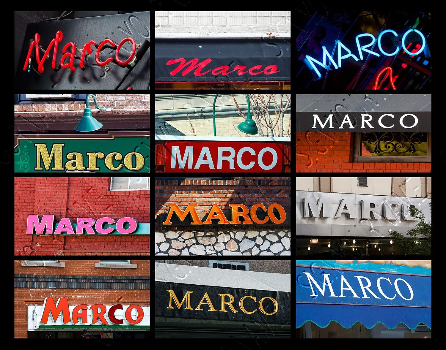 Amazon.com: Marco Personalized Name Poster Using Real Sign Photos (16 ...