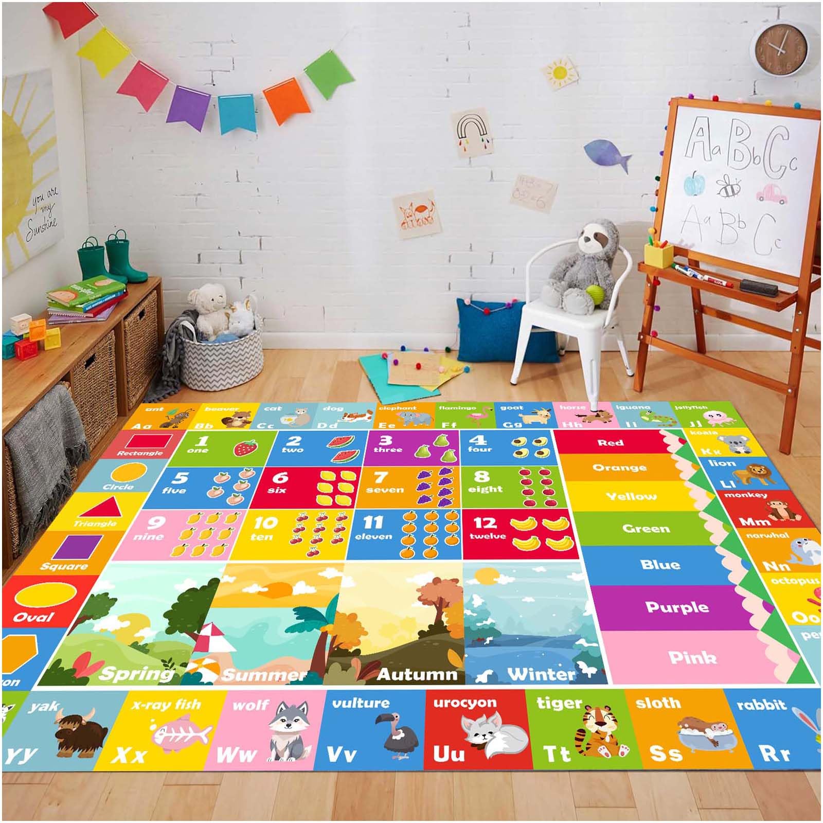 Amazon.com: Lukhevev Kids Rug ABC Rug, ABC Play Mat for Kids Playroom ...