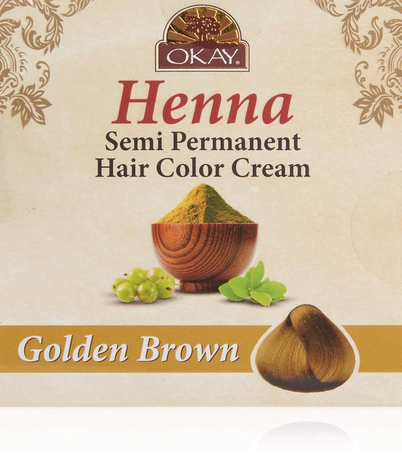 Amazon.com : OKAY Henna Semi Permanent Hair Color Cream, Golden Brown ...