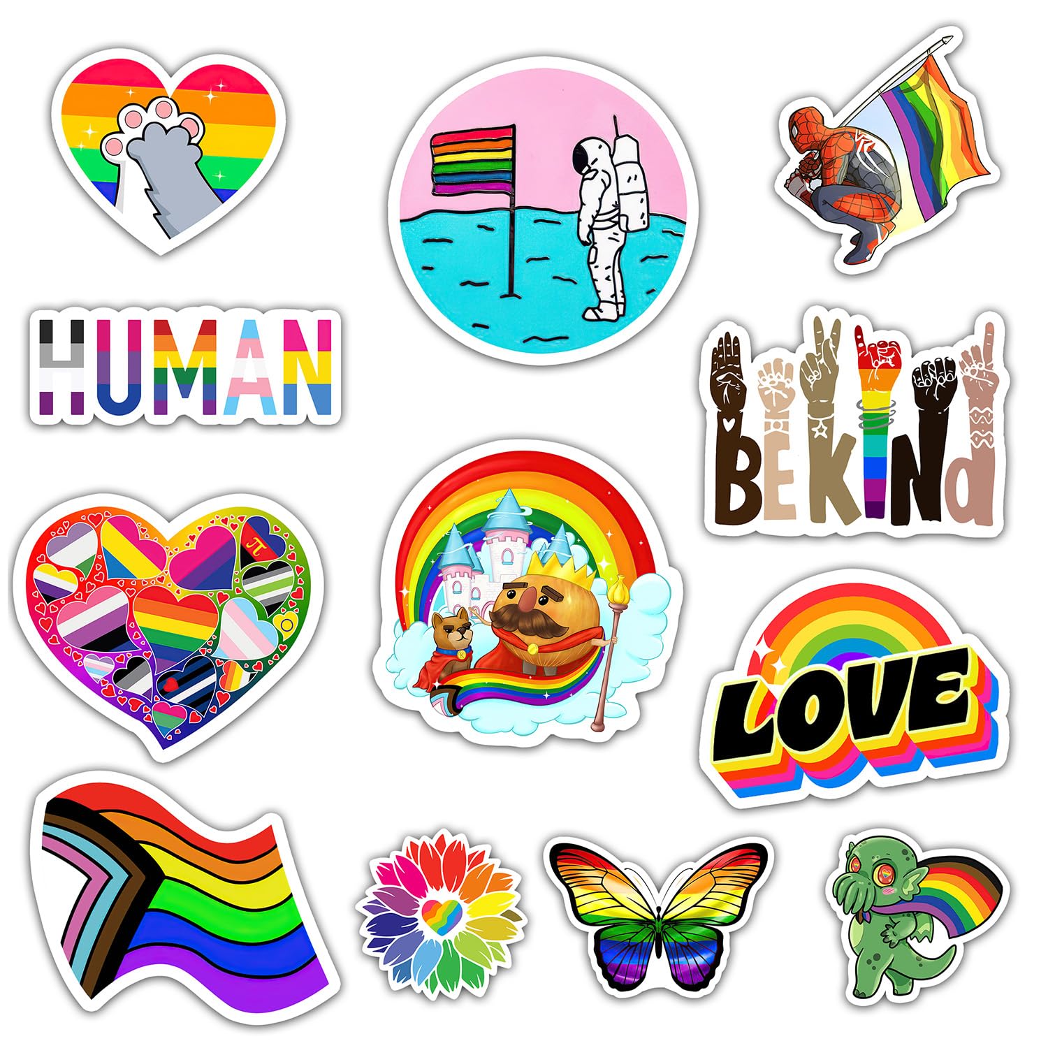 GTOTd LGBTQ Rainbow Fridge Magnet（12 Packs), Gay Pride Gifts Merch ...
