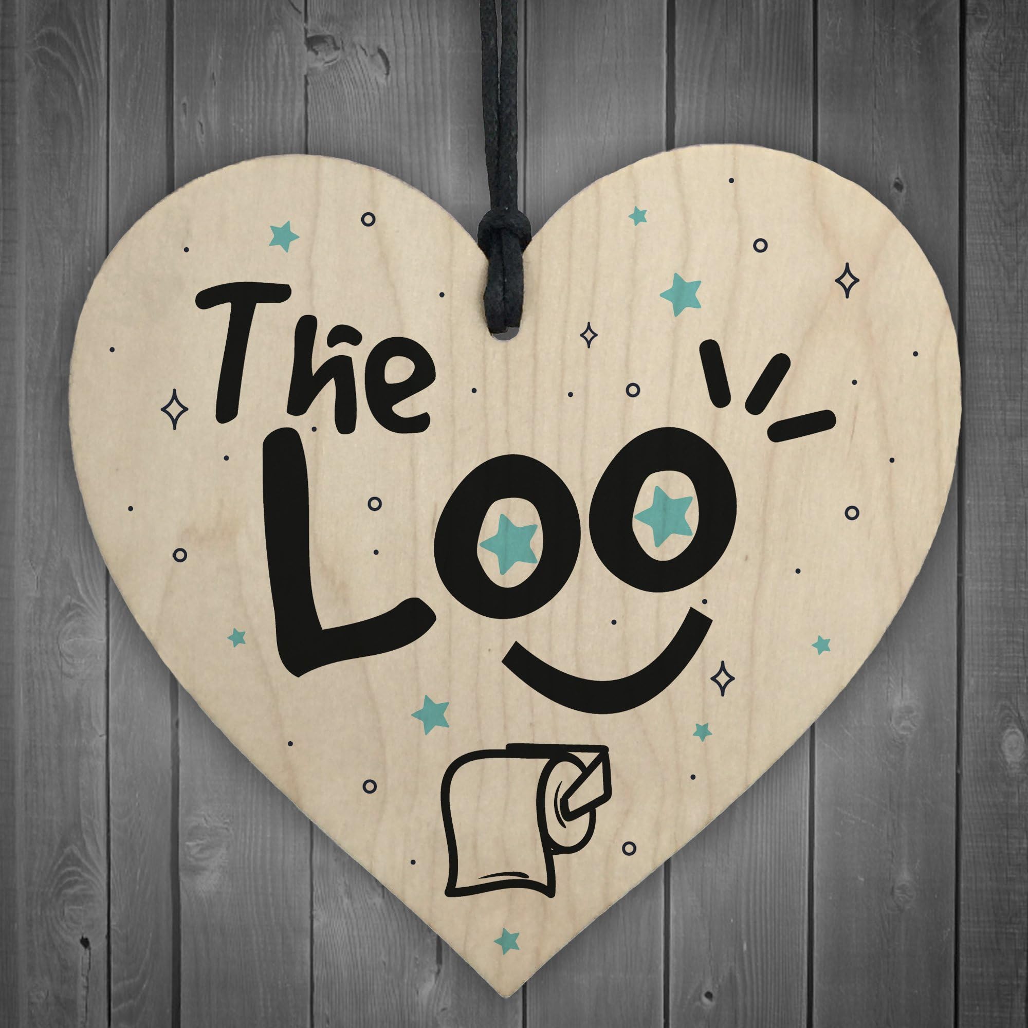 The Loo Sign - Lovely Bunting Design Toilet, Bathroom, WC Wooden Sign ...