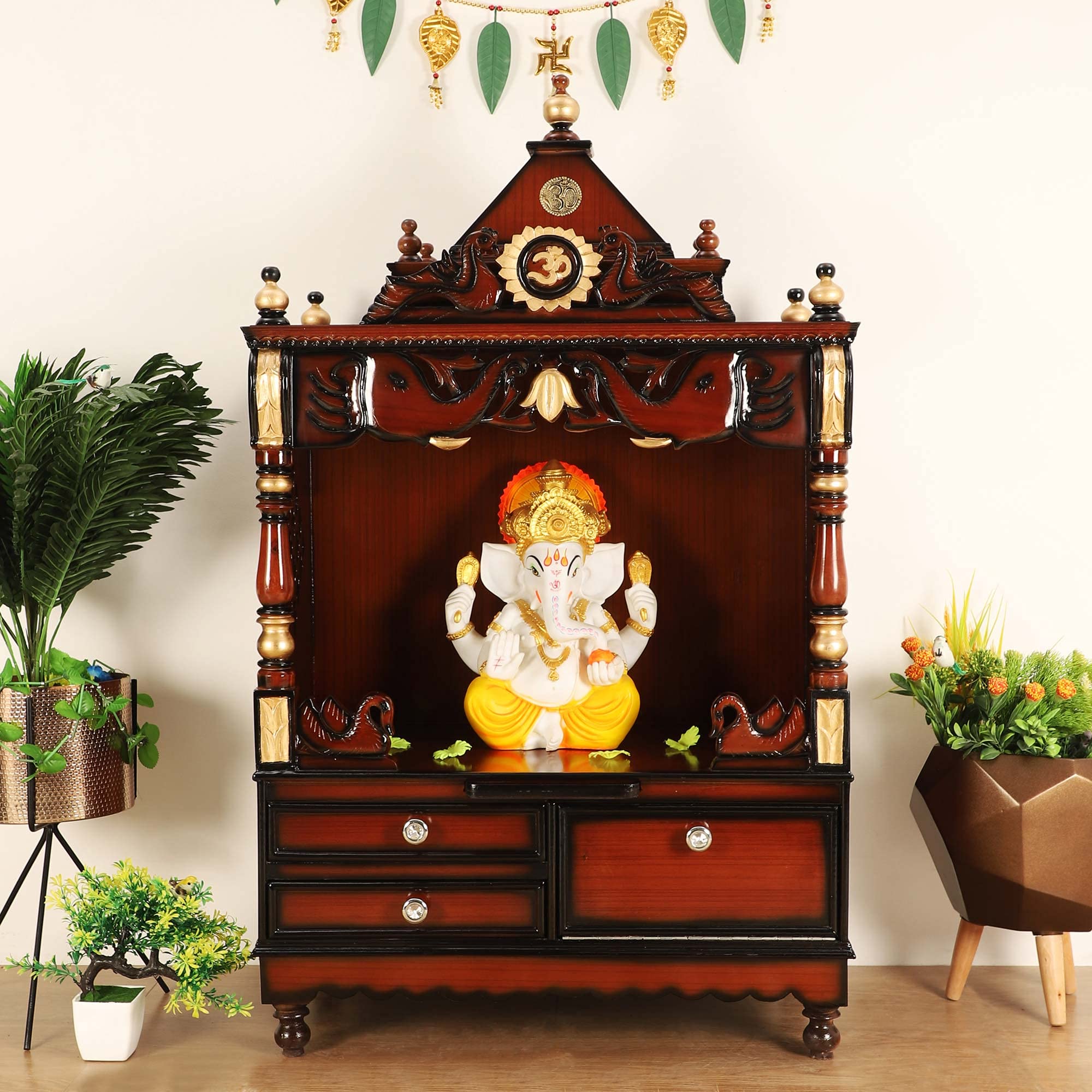 Buy DZYN Furnitures Divine Space Medium Home Temple Mandir Big Size ...