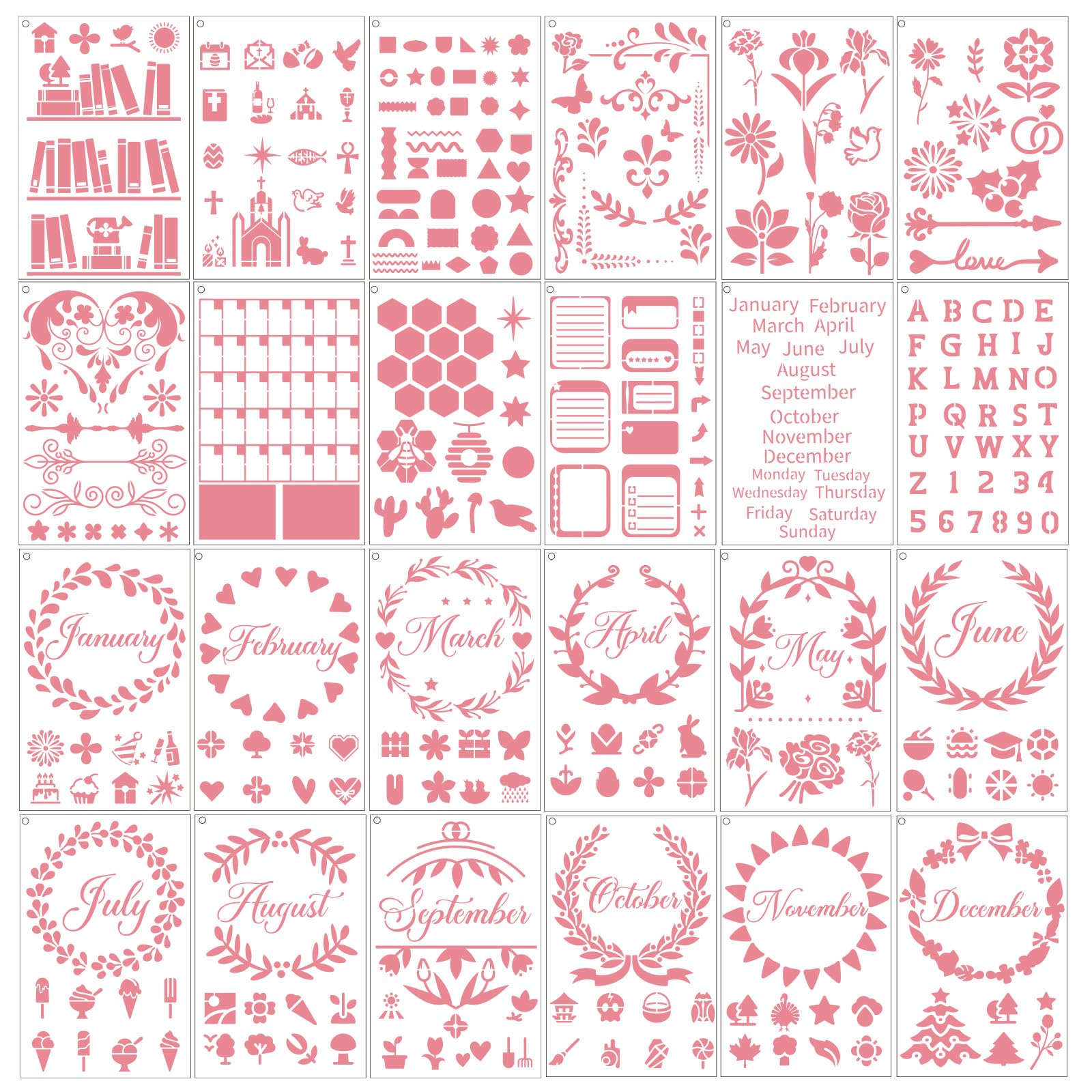 Amazon.com : Project Points Journal Planner Stencils -24 Pcs Diary ...