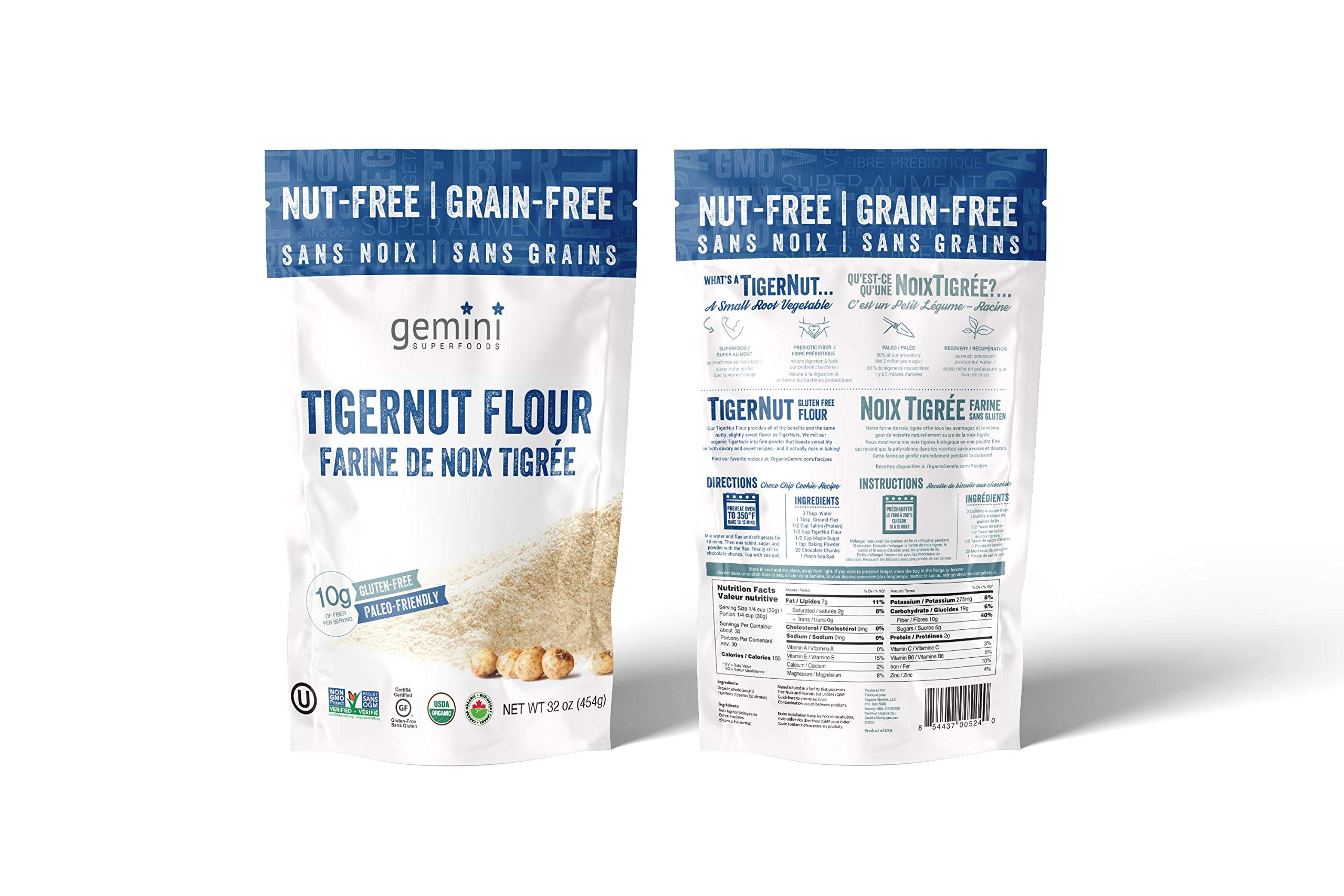 Organic TigerNut Flour 16oz 3-pack | Gluten-Free | Nut-Free | Paleo ...