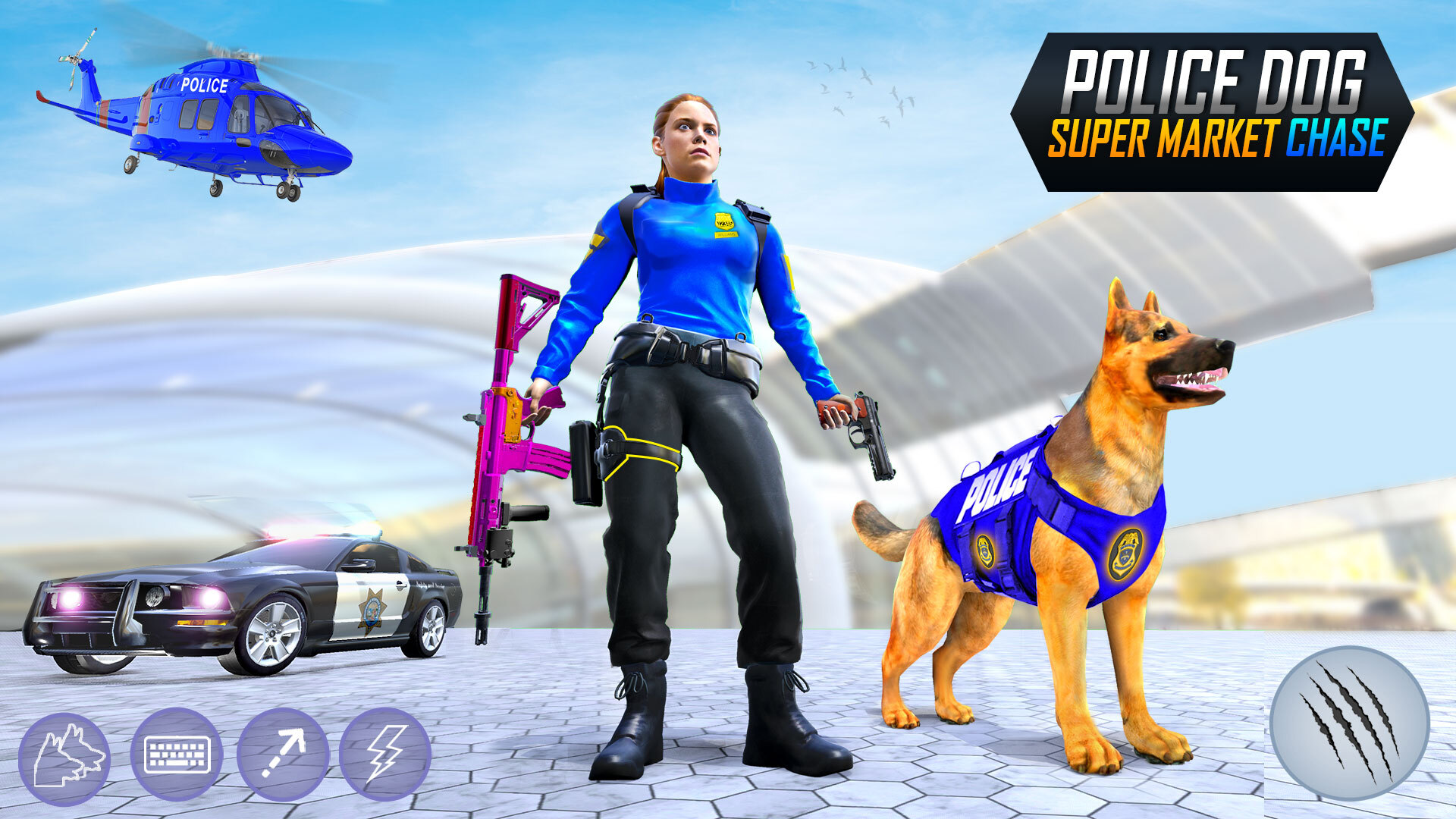 Police Dog Supermarket Crime Shooting/ Supermarket Games: Shopping Mall ...