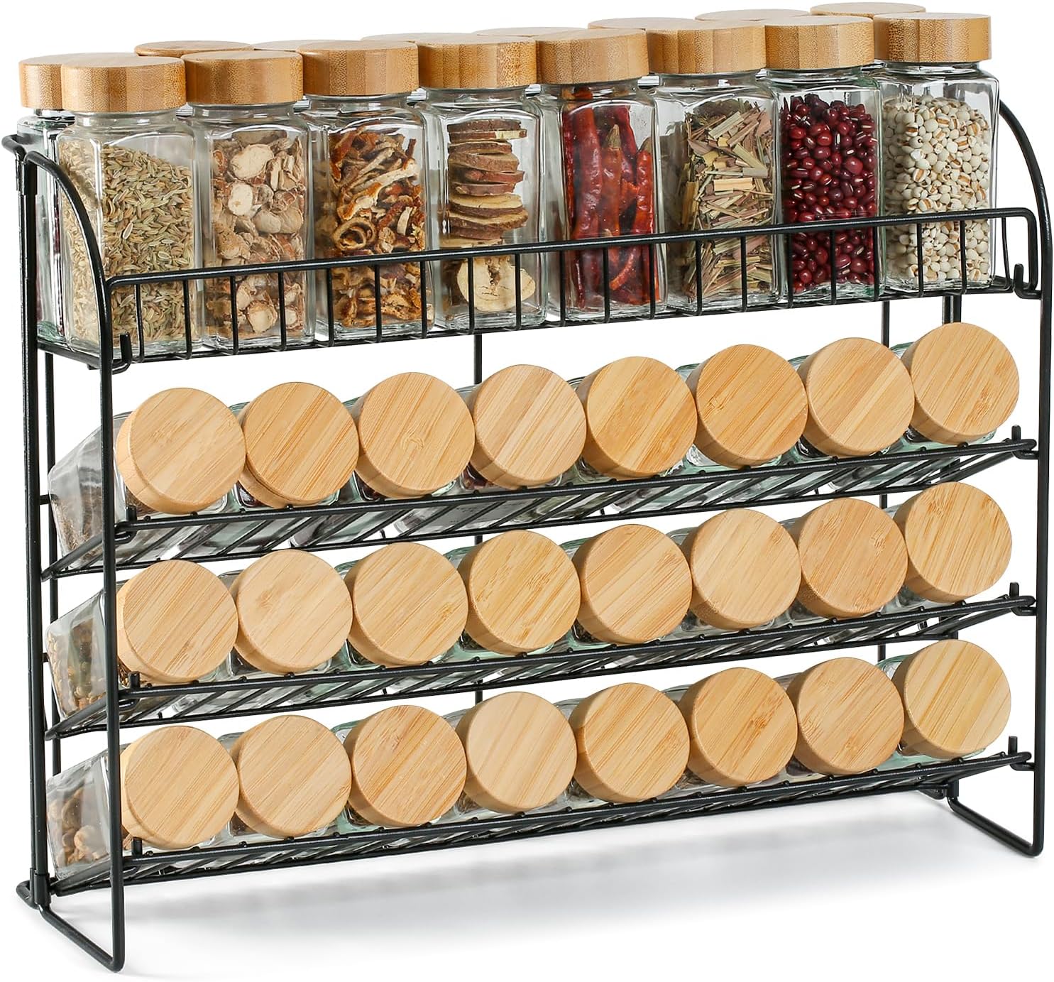 Amazon.com: CHARMDI 4 Tier Spice Rack Organizer for Cabinet, Detachable ...