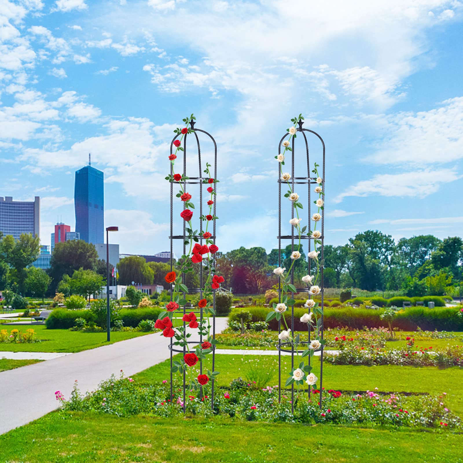 Snapklik.com : Garden Trellis For Climbing Plants, Tower Obelisk Garden ...