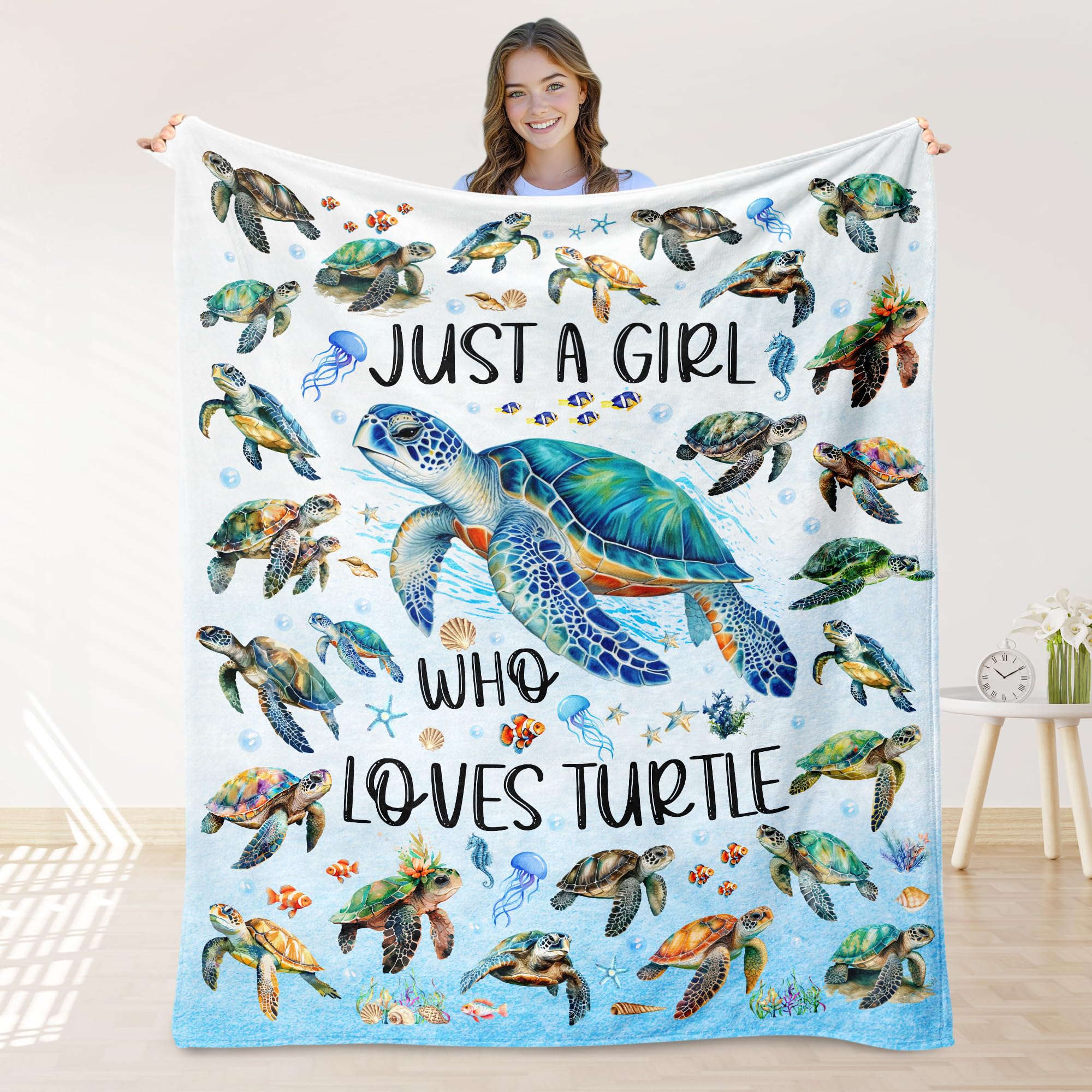 Amazon.com: Fihevur Turtles Blanket for Girls, Turtles Lovers Gift for ...
