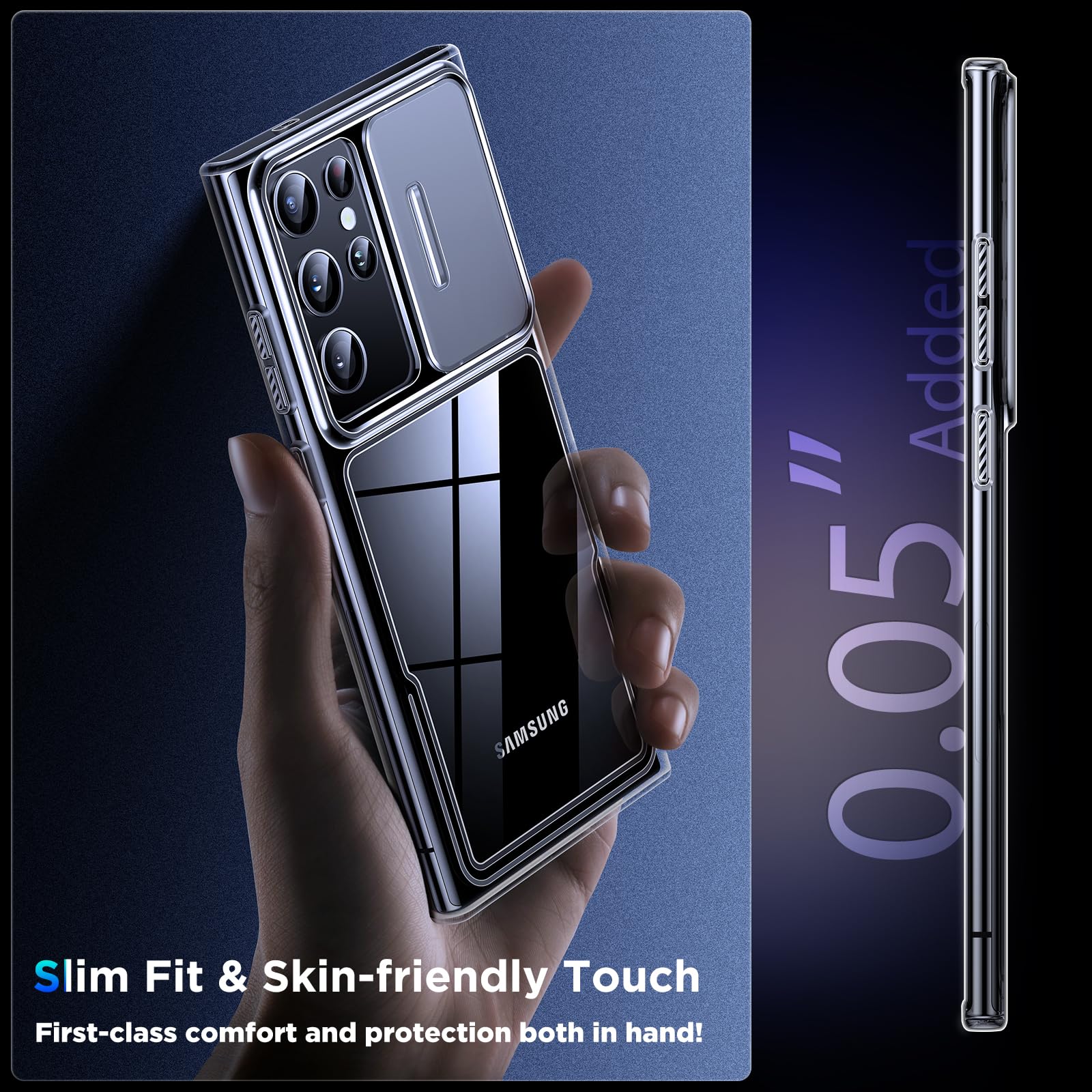 Simtect for Samsung Galaxy S24 Ultra Case with Camera Cover, [Non-Yellowing] [Military Drop ...