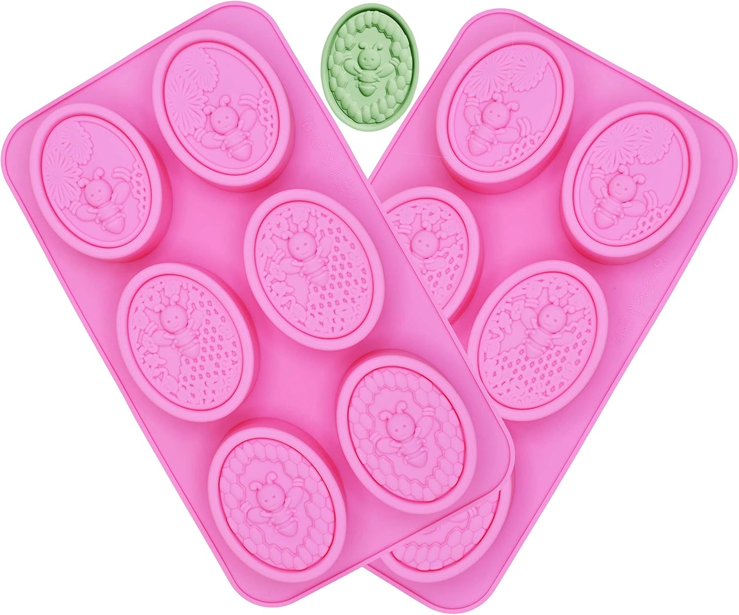 Amazon.com: Two Bee Silicone Molds – Oval Honeybee Hive Queen bee ...
