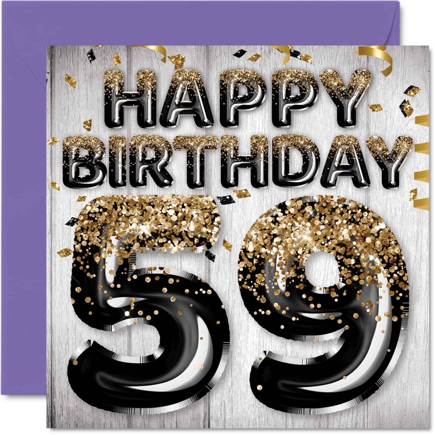 Stuff4 Geburtstagskarte zum 59. Geburtstag für Männer – schwarze und ...