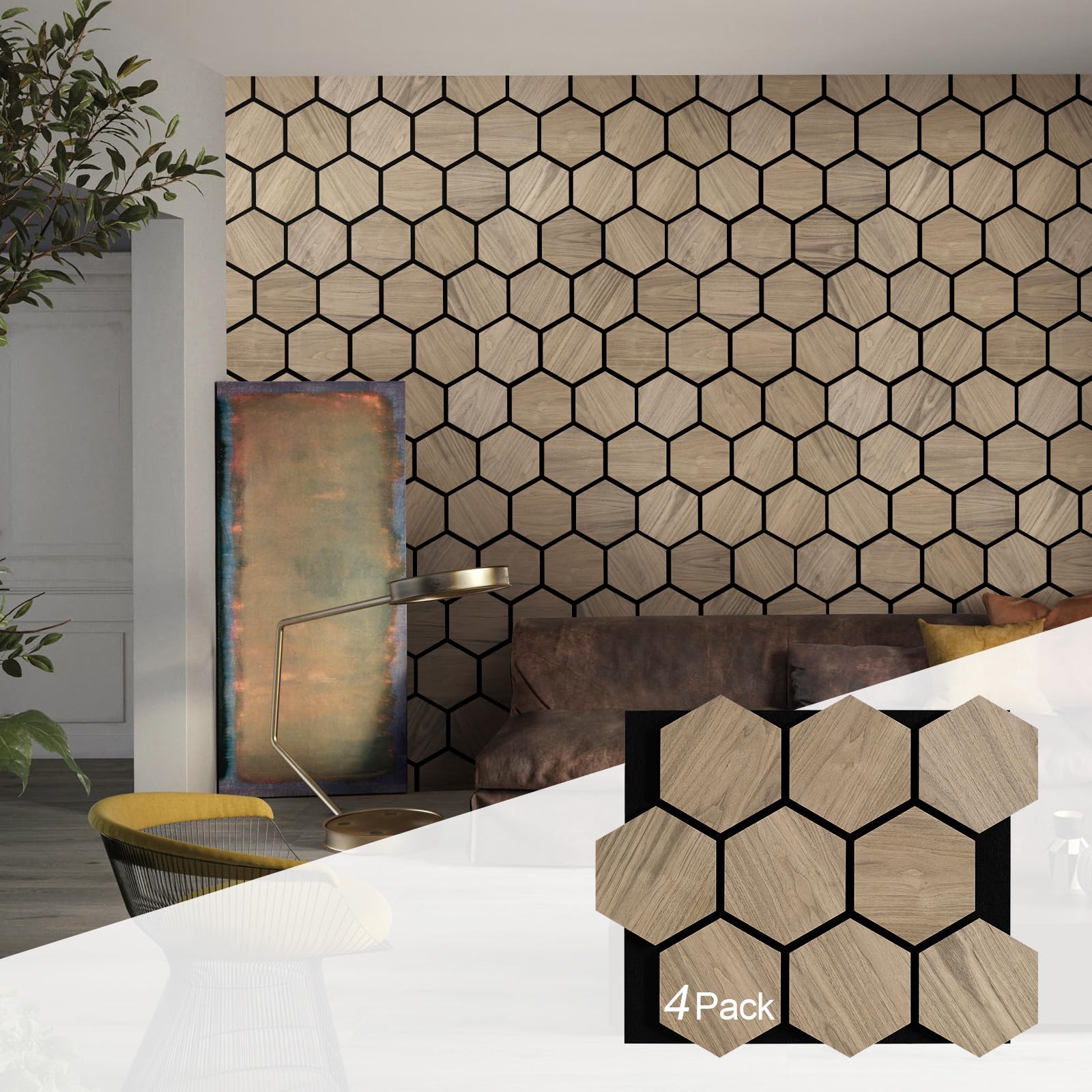 Snapklik.com : Hexagon Acoustic Wall Panels For Interior Wall Decor