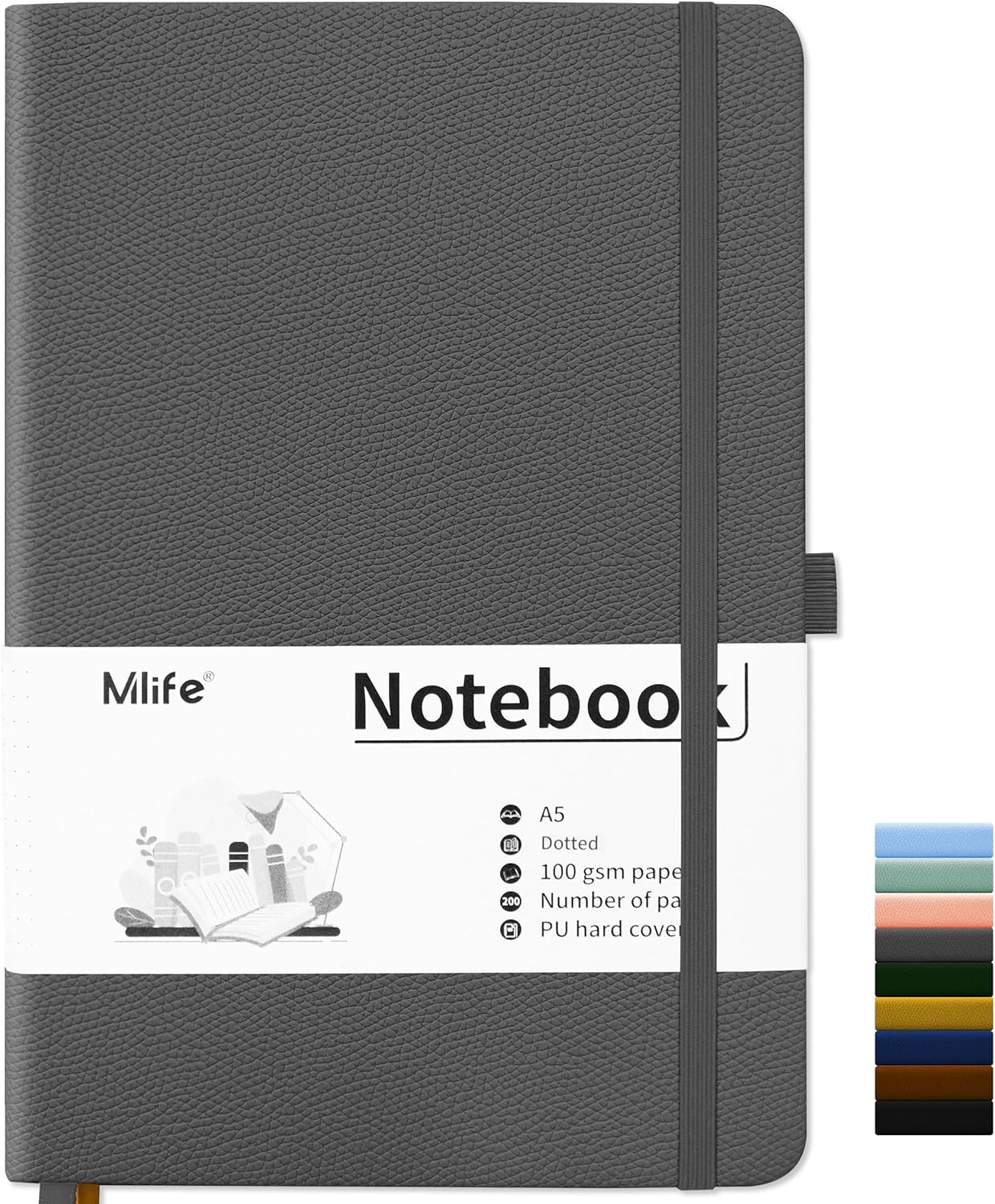 Mlife A5 Quaderno Puntinato,Taccuino con 200 Pagine, Carta Spessa 100g ...