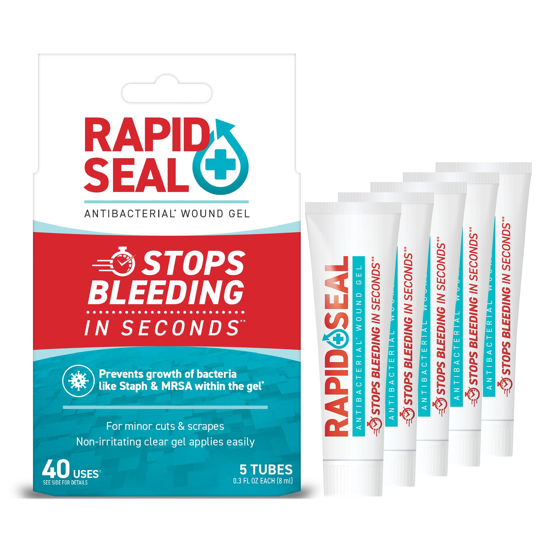 Amazon.com: Rapid-Seal Wound Gel (5 Tubes) | Stops Bleeding in Seconds ...