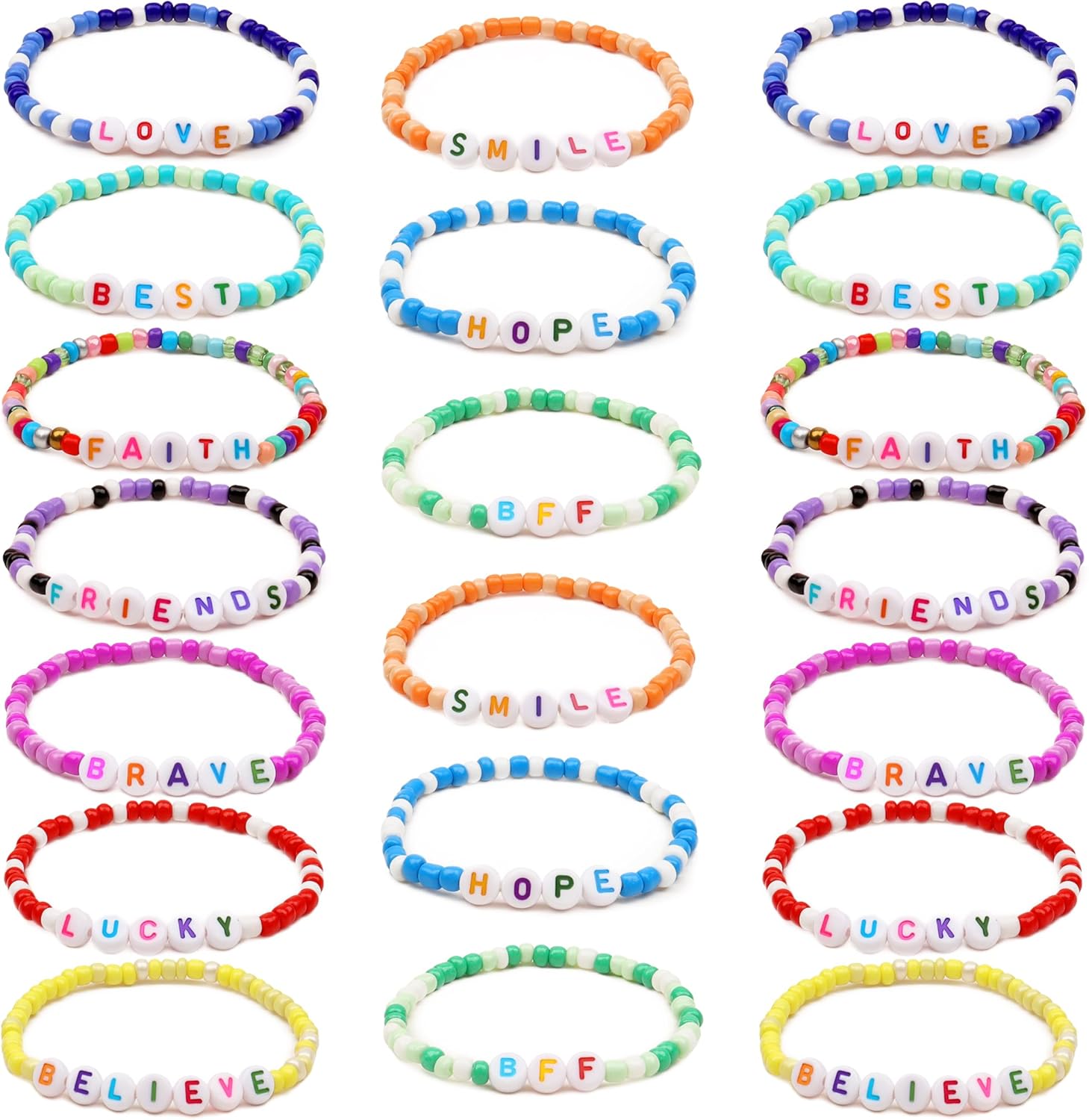 Asivsa - Pulseras de amistad para niñas, pulseras de abalorio con ...