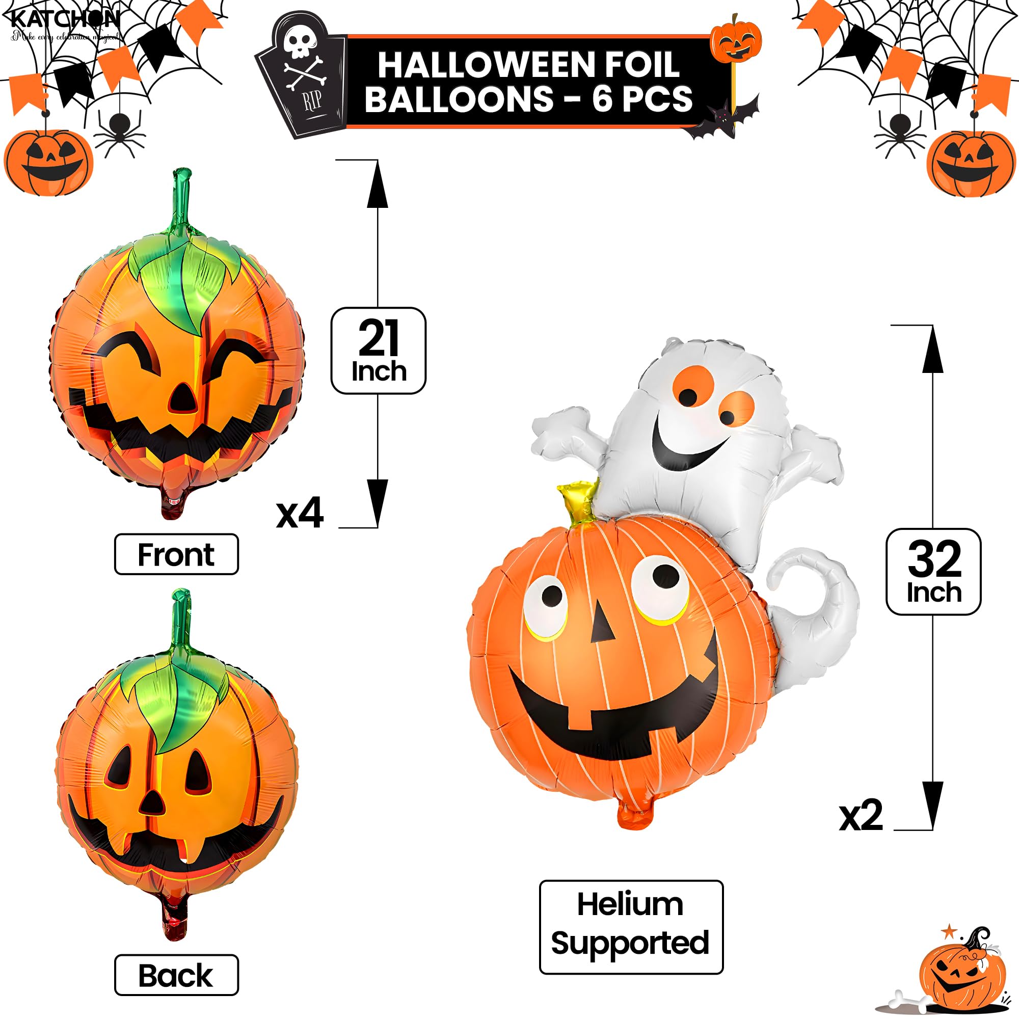 Snapklik.com : Happy Halloween Balloons Banner - Pack Of 7 Spooky ...